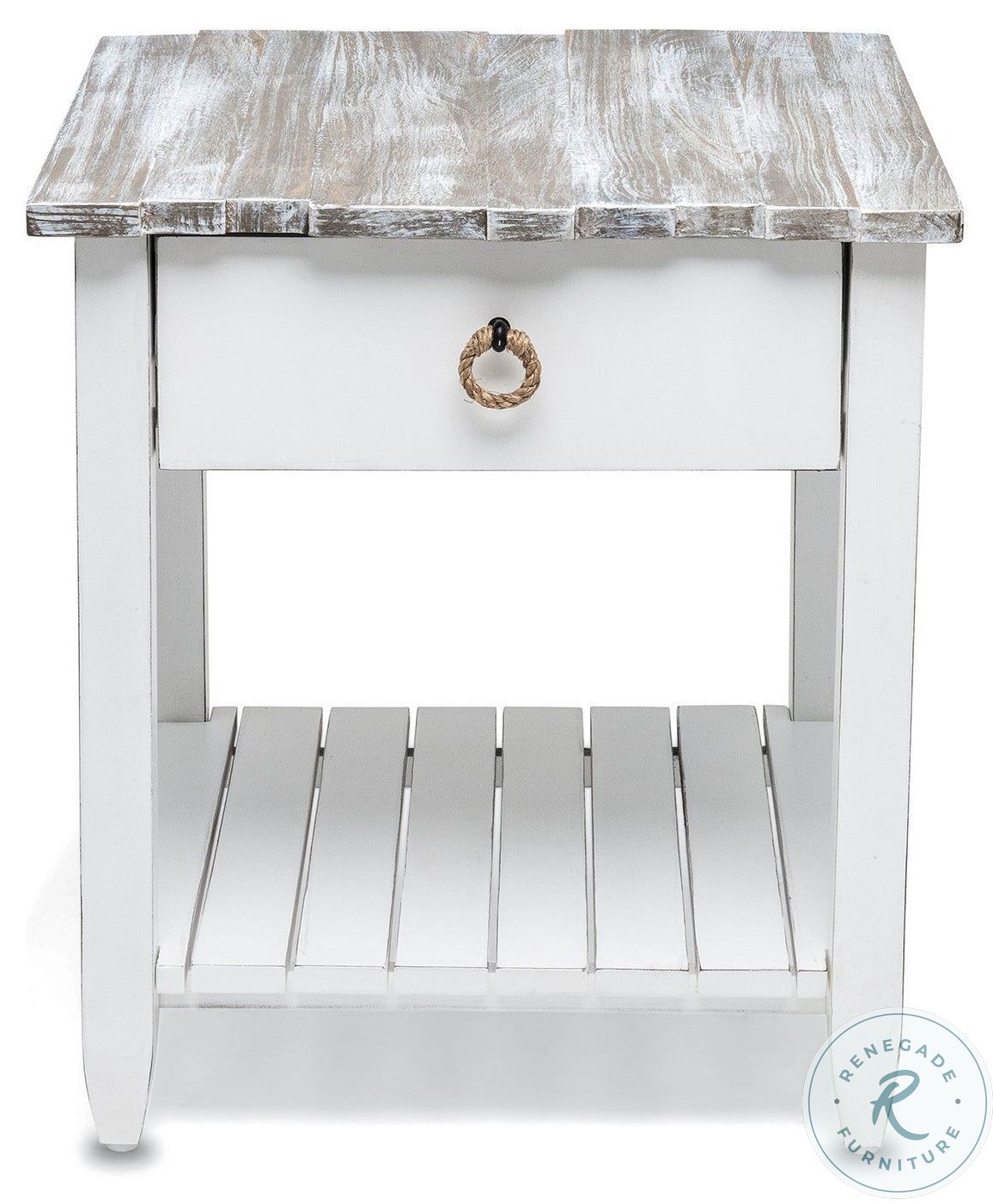 Garden Gate Distressed Grey Rectangular End Table From Marra Home | Coleman Furniture