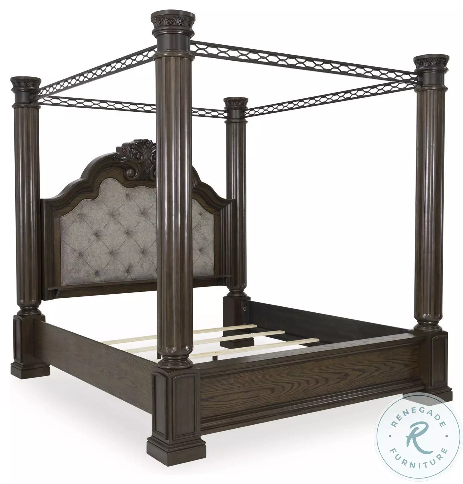 Maylee Dark Brown King Canopy Bed From Ashley Furniture | Coleman Furniture