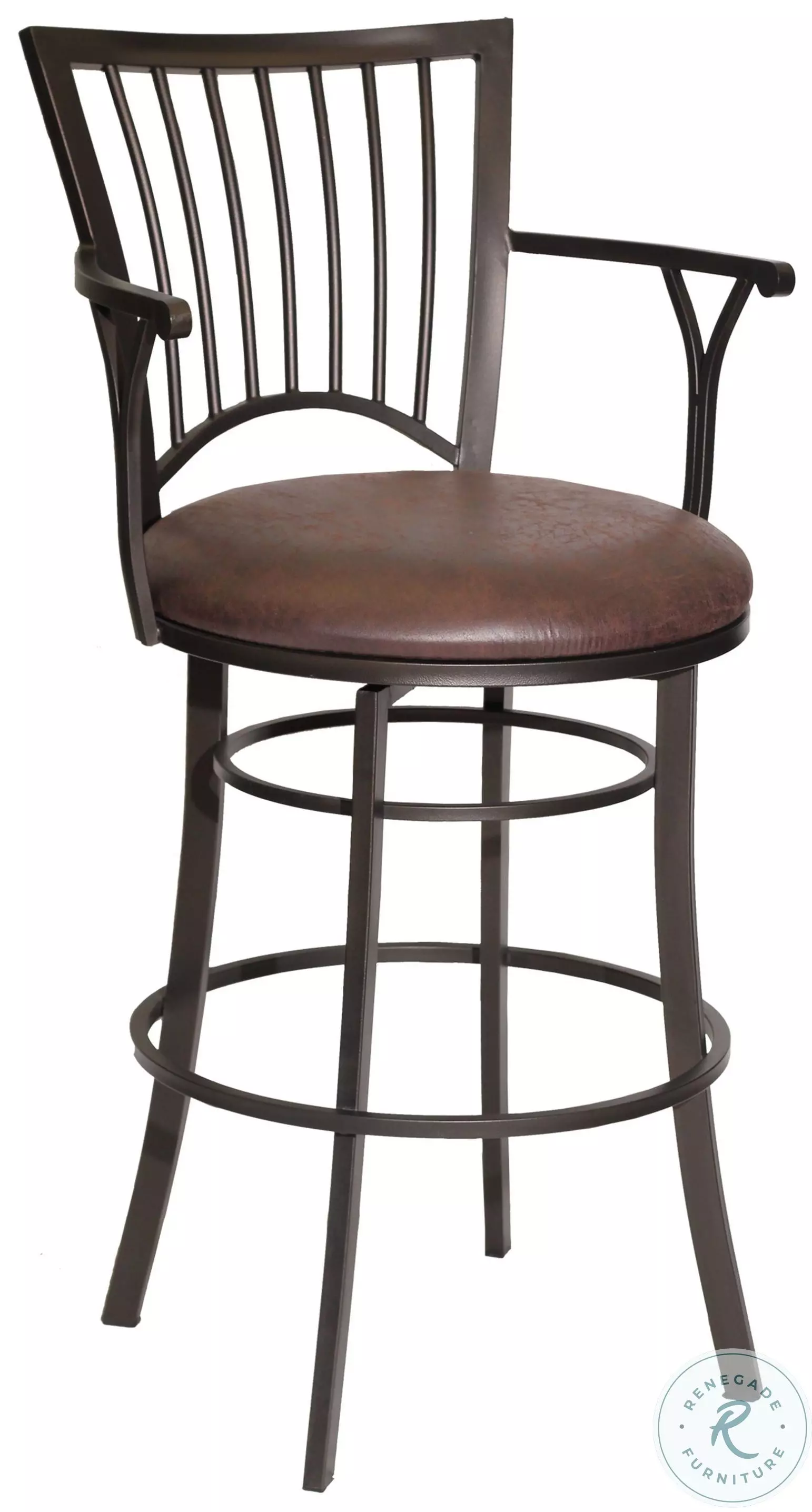 Bayview Coach and Gunmetal Swivel Bar Stool From Steve Silver | Coleman ...