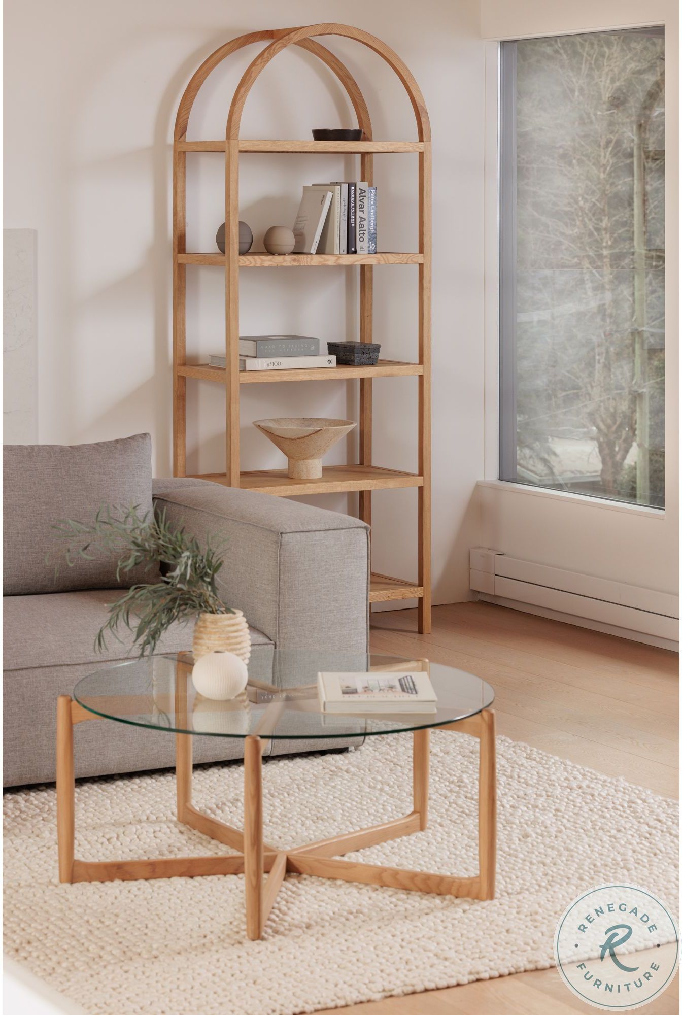 Eero Natural Bookcase From Moes Home | Coleman Furniture