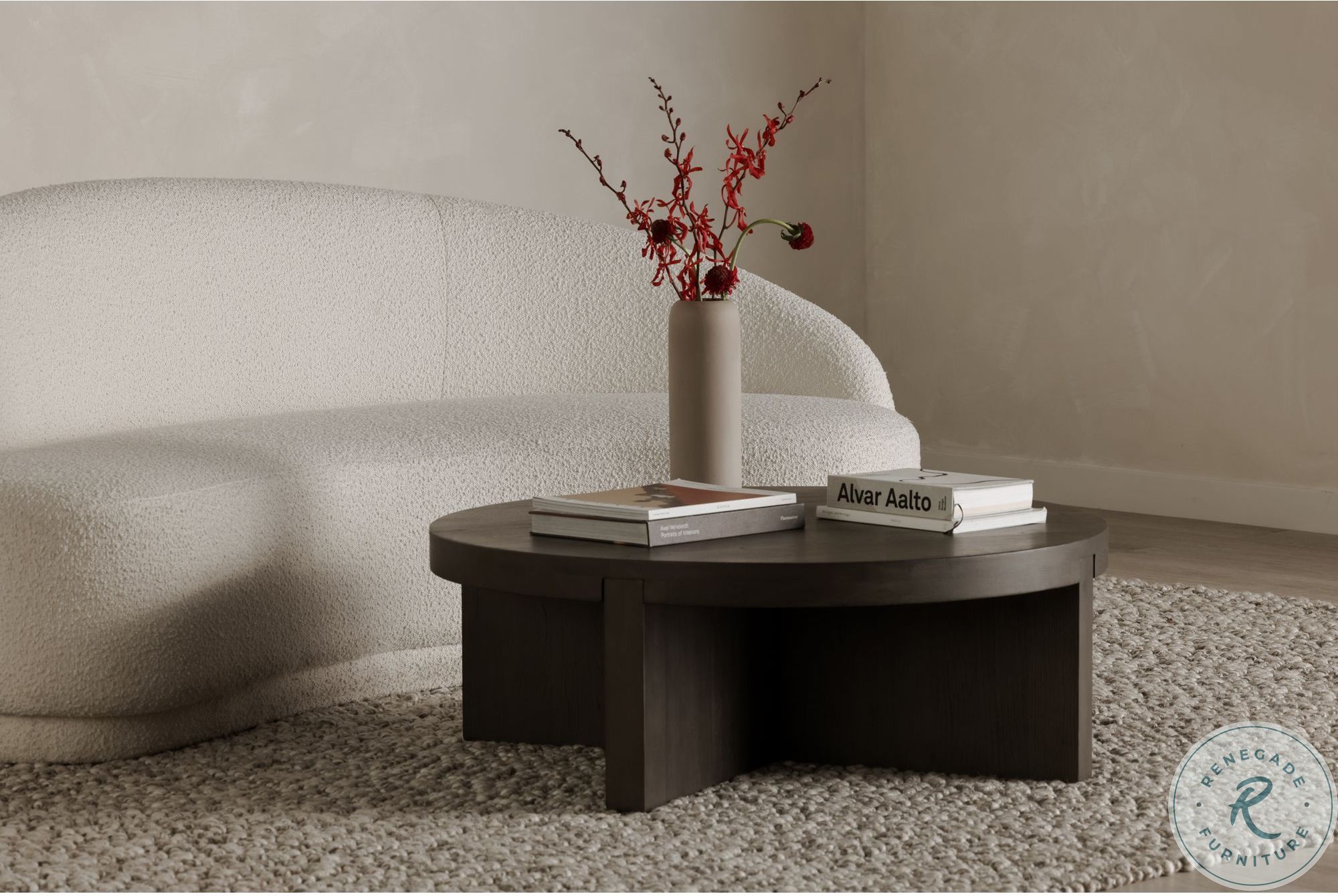 Folke Dark Brown Round Coffee Table From Moes Home | Coleman Furniture