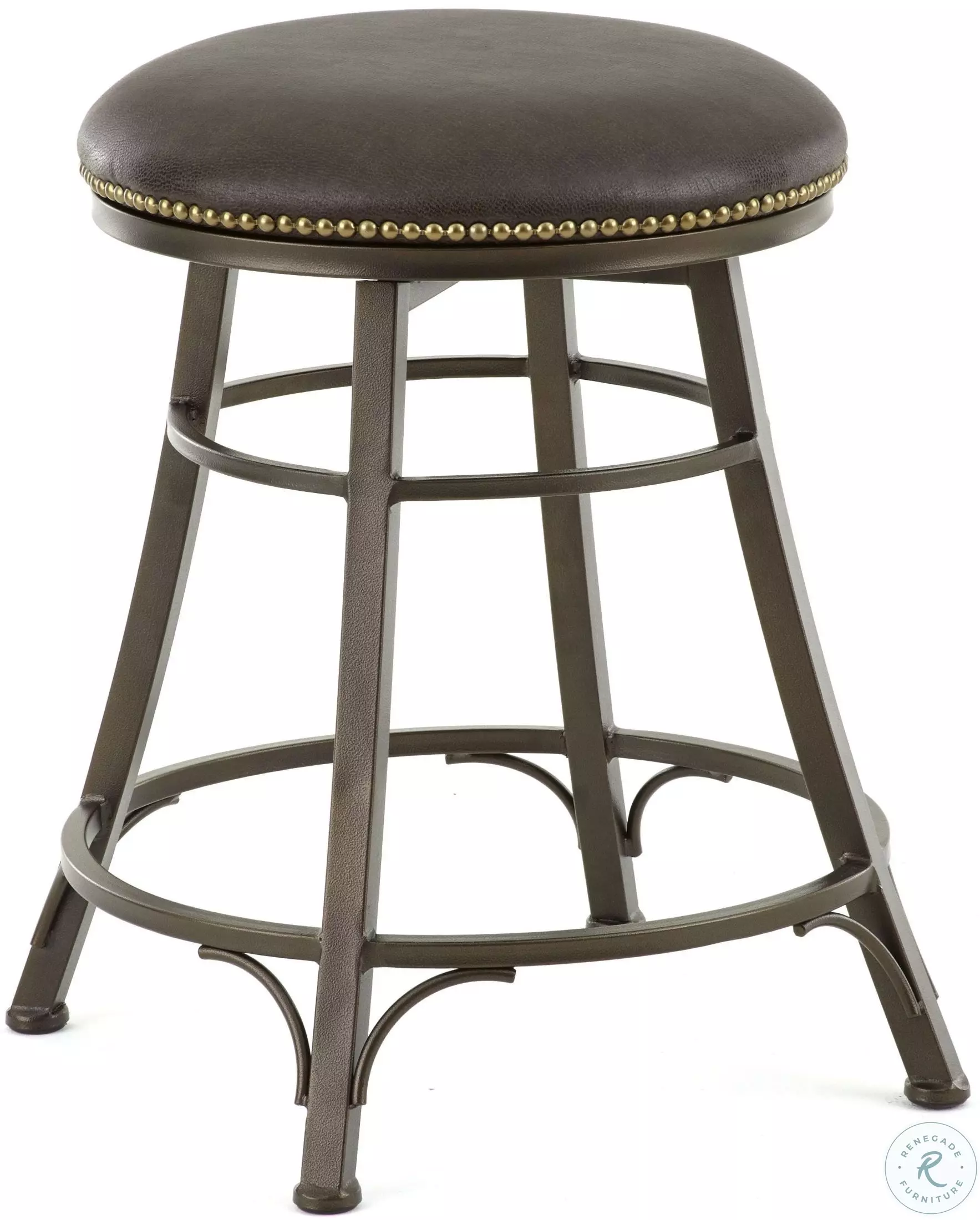 Bali Bonded Leather Backless Swivel Counter Stool from Steve Silver ...