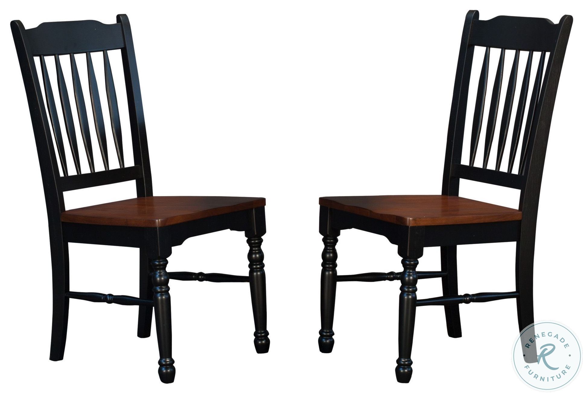 British Isles Oak Black Slatback Side Chair Set of 2 HomeGalleryStores BRIOB2672