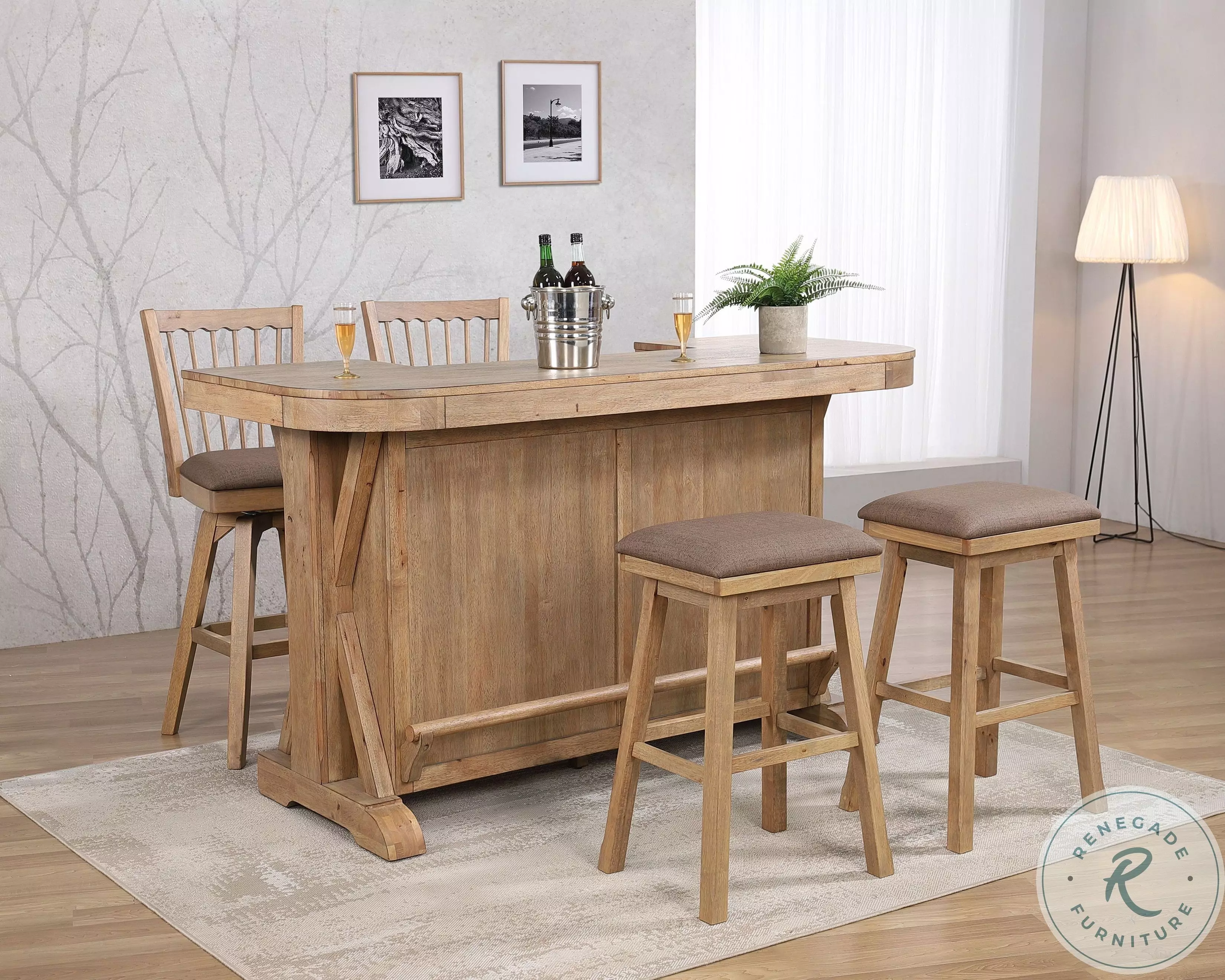 Brownstone Warm Brown Bar Table Set from ECI Furniture | Coleman Furniture