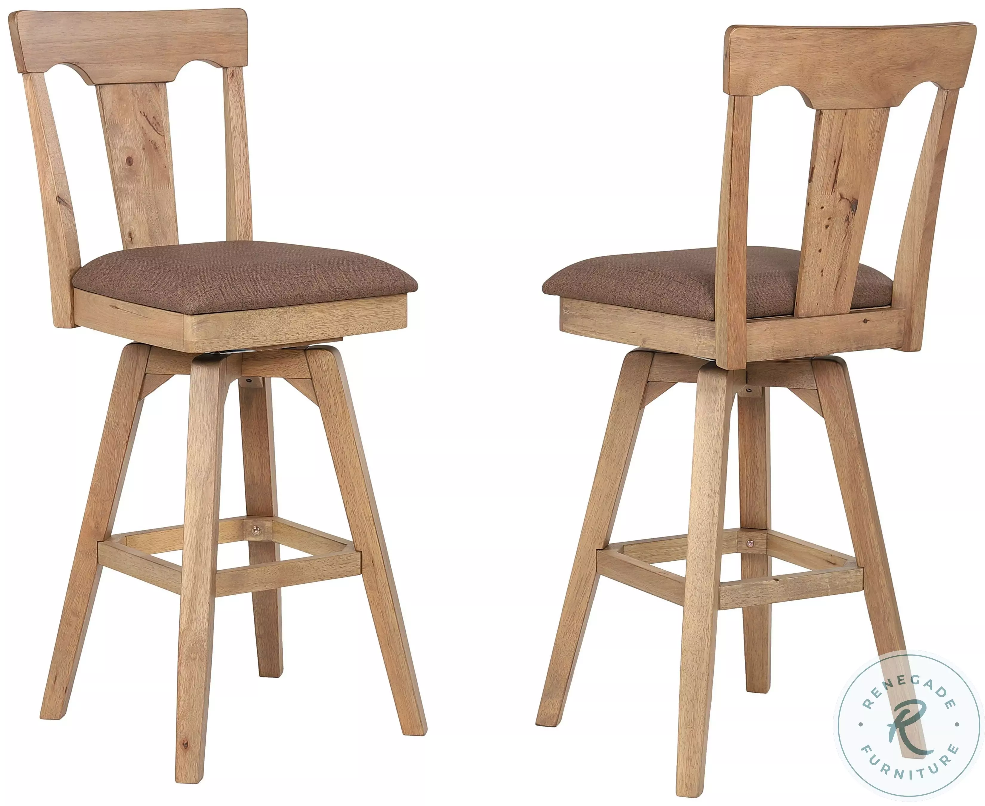 Brownstone Warm Brown Splat Back Swivel Bar Stool From ECI Furniture ...