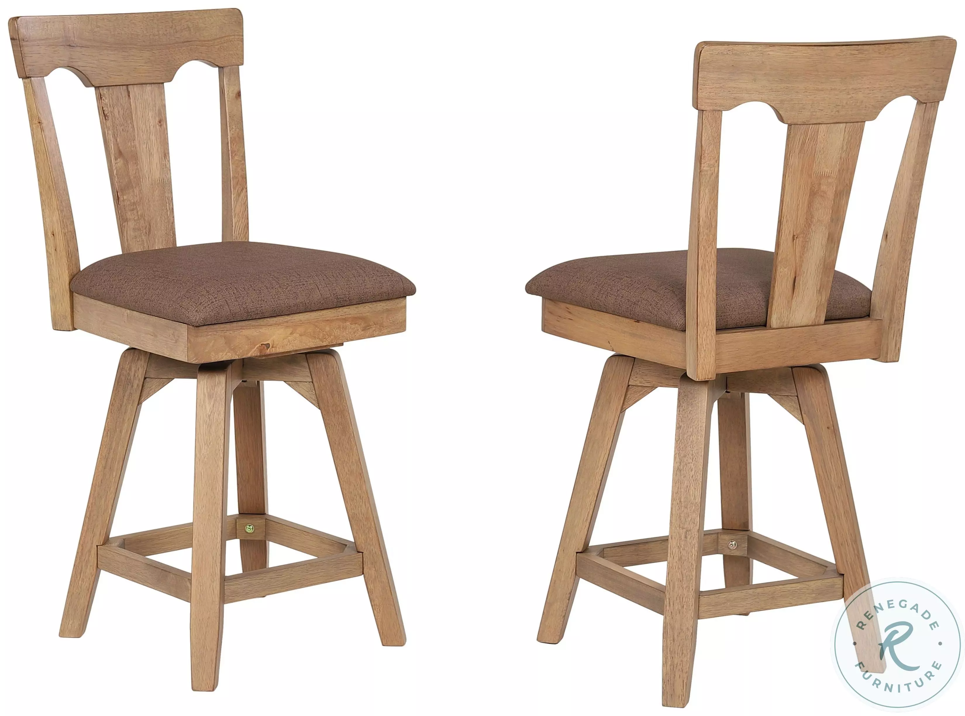 Brownstone Warm Brown Splat Back Swivel Counter Height Stool From ECI ...