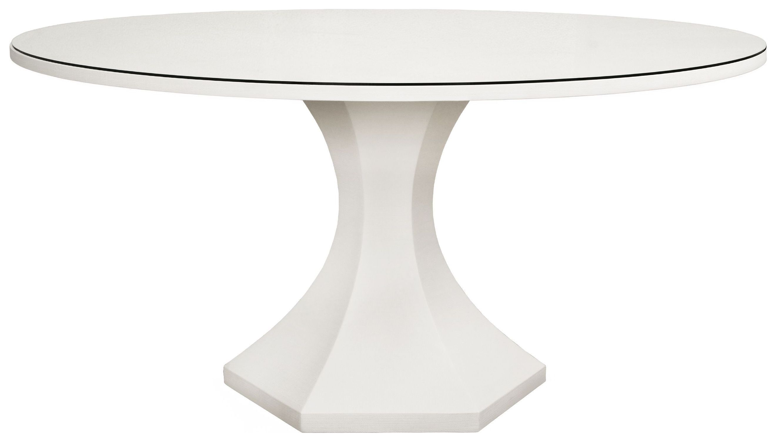 Bryce White 60" Round Glass Top Dining Table From Worlds Away | Coleman ...