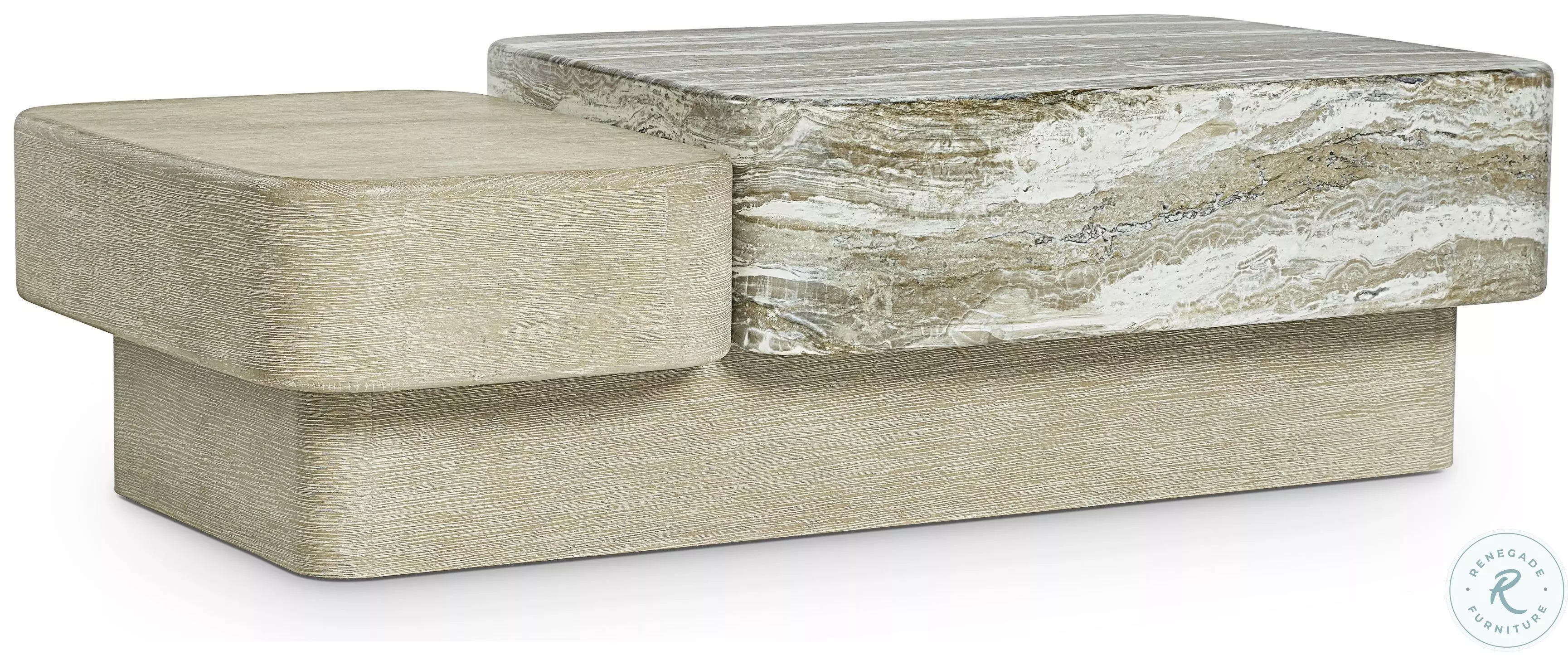 Arcadia Clay And Kalta Striated Faux Stone Cocktail Table From ...