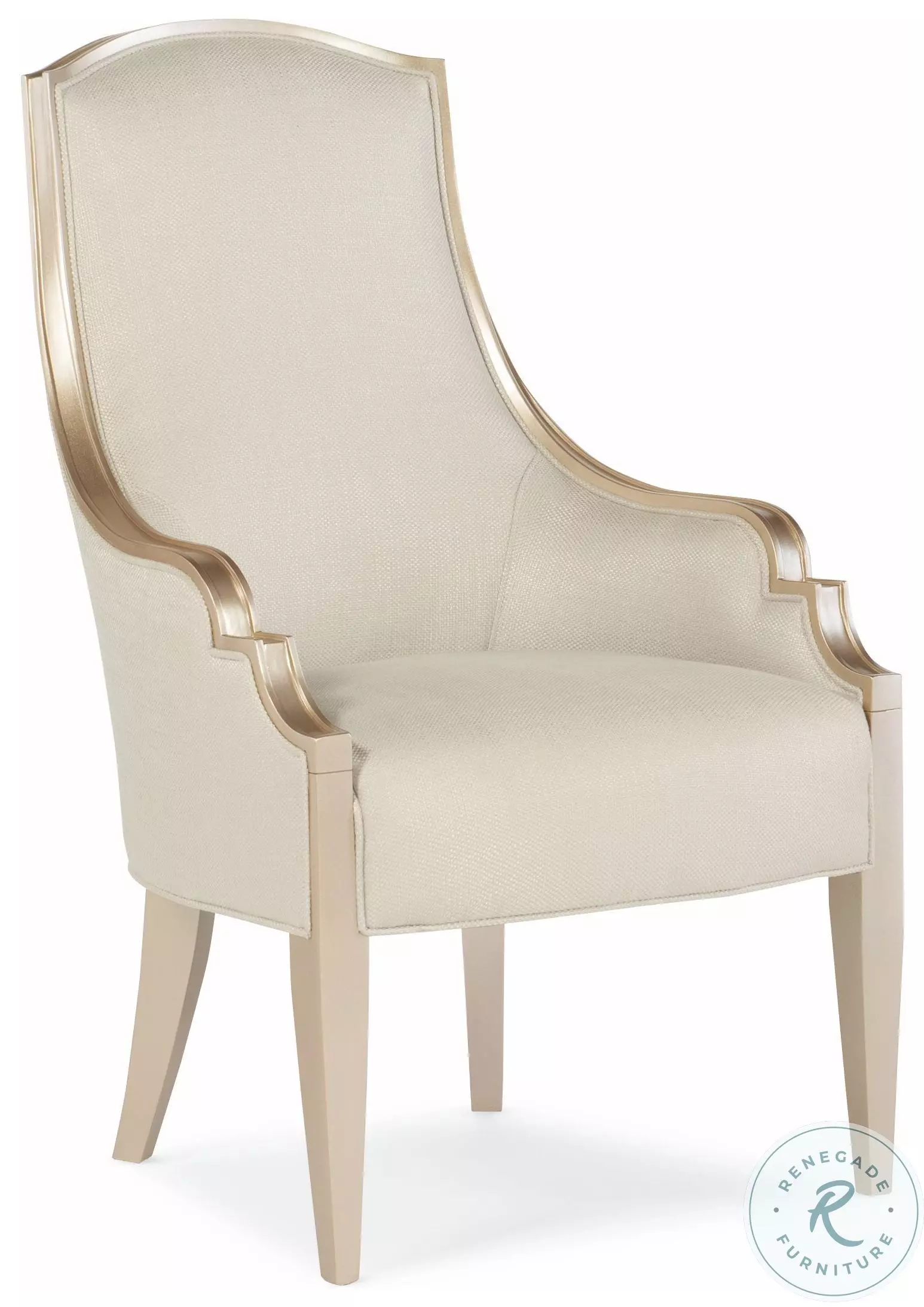 Adela Cream Tweed Boucle Fabric Arm Chair From Caracole | Coleman Furniture