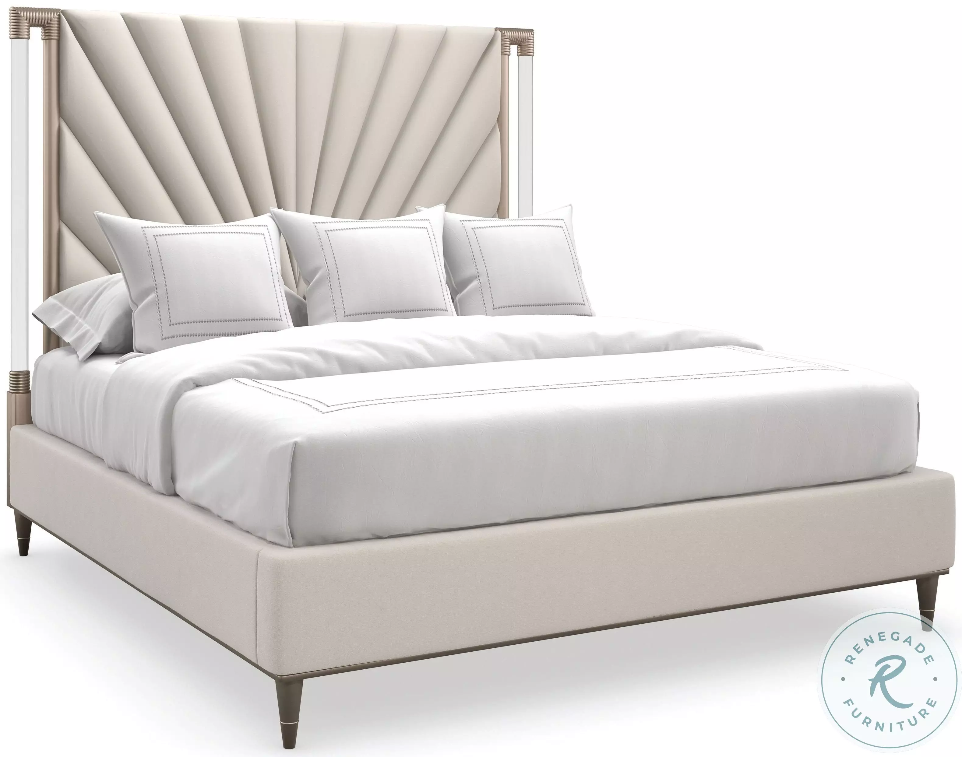 Valentina Golden Shimmer And Bronze Gold Metal King Upholstered Panel ...