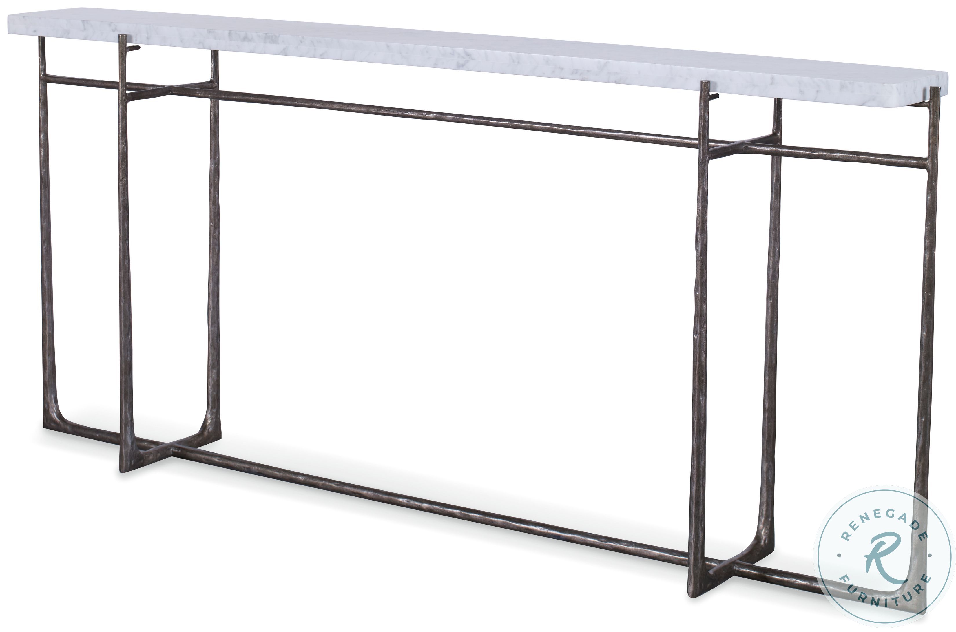 Calore White Carrara Marble And Pewter Console Table From Century ...