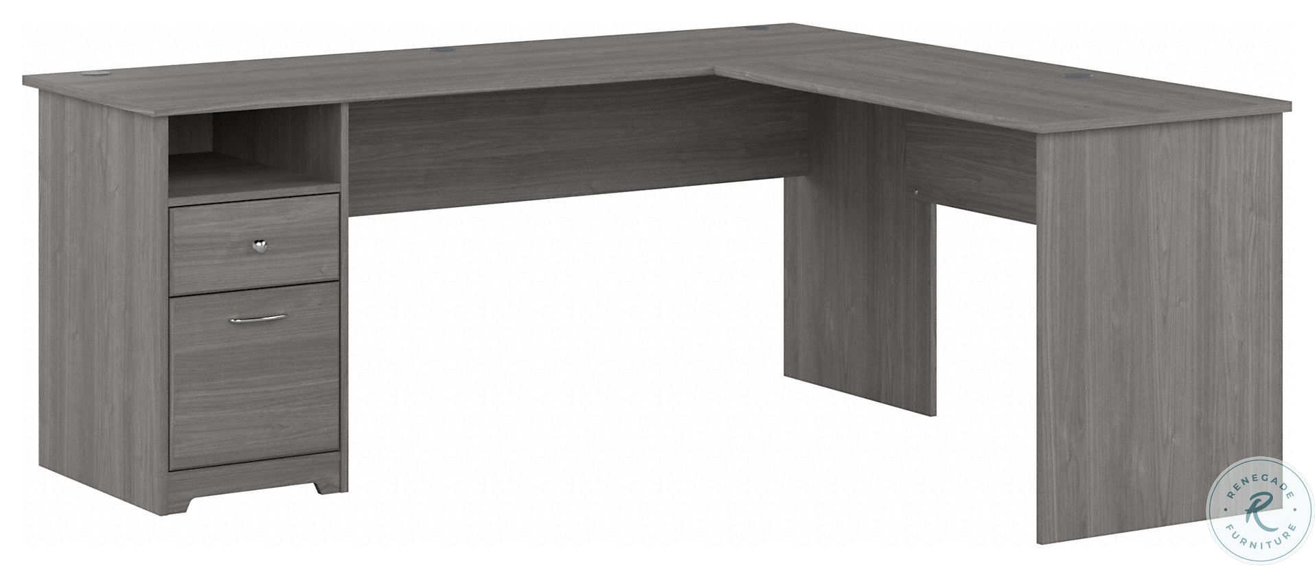 Cabot Modern Gray 72" L Shaped Computer Desk with Drawer From Bush ...