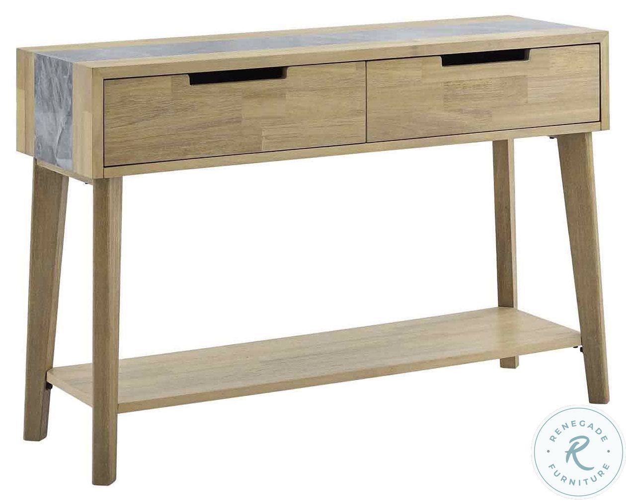Calgary Natural Acacia And Gray Sintered Stone Sofa Table From Steve ...
