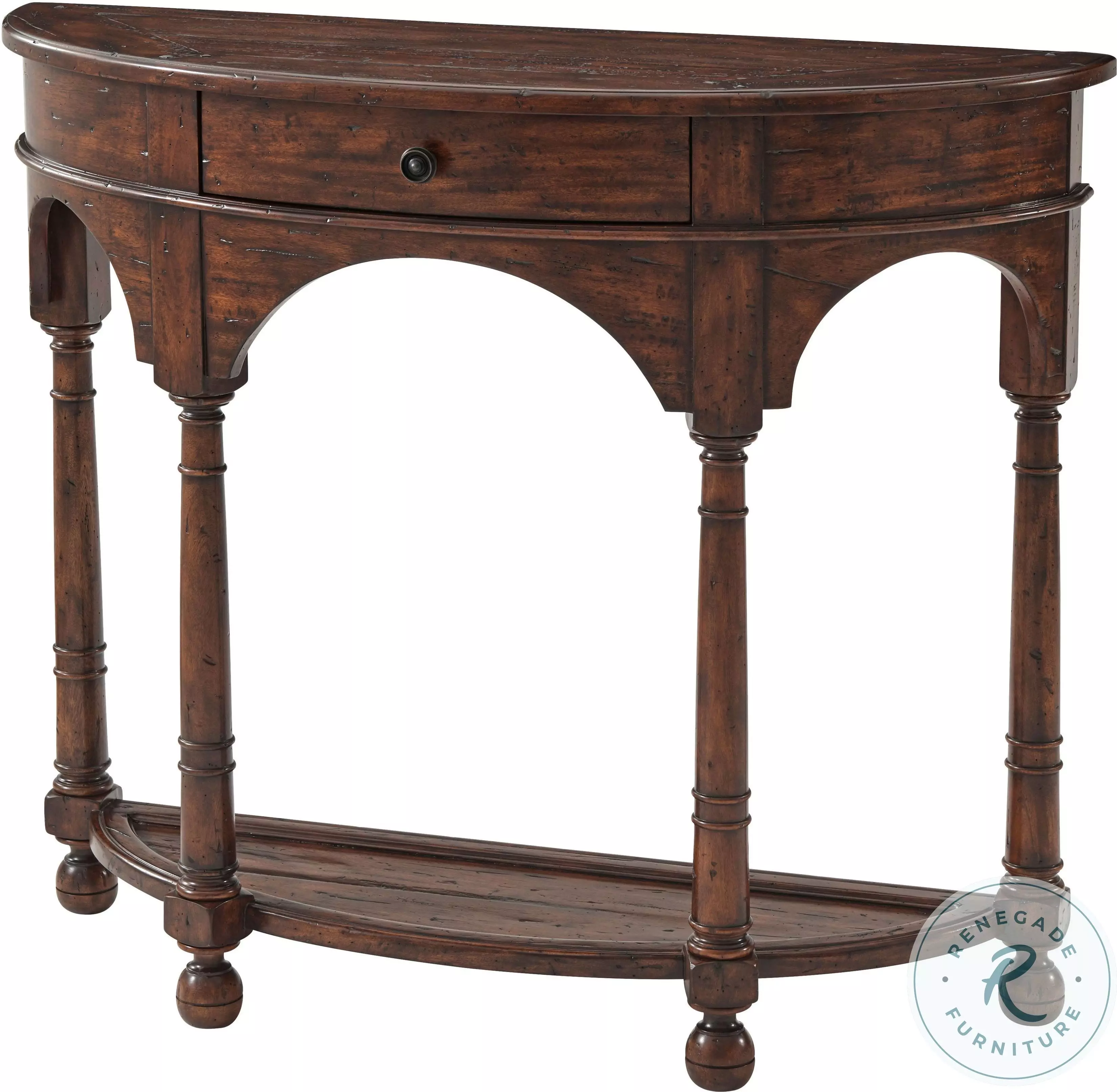 Castle Bromwich The Bowfront Country D Shape 44" Console Table From ...