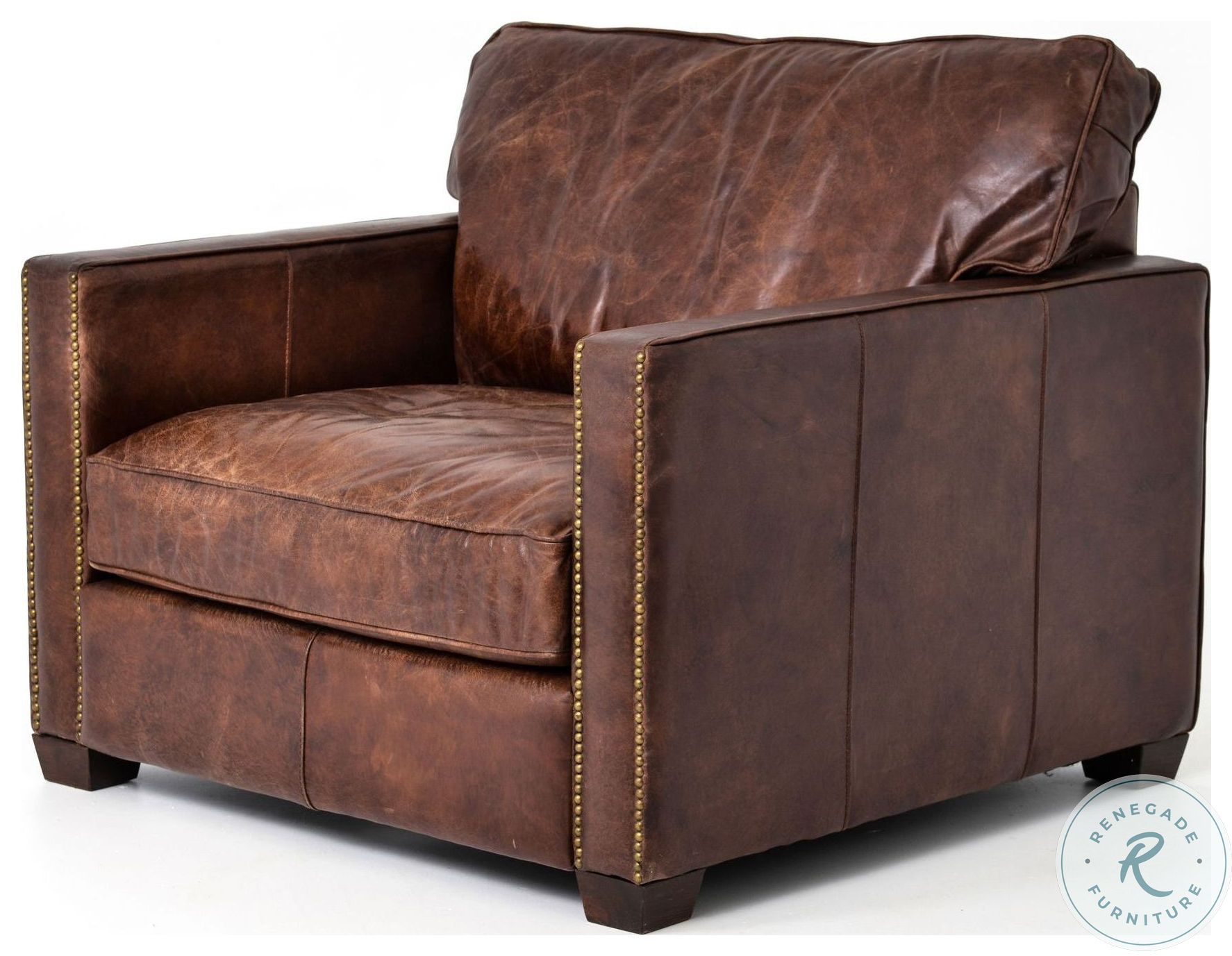 Larkin Cigar Leather Club Chair from Four Hands | Coleman Furniture