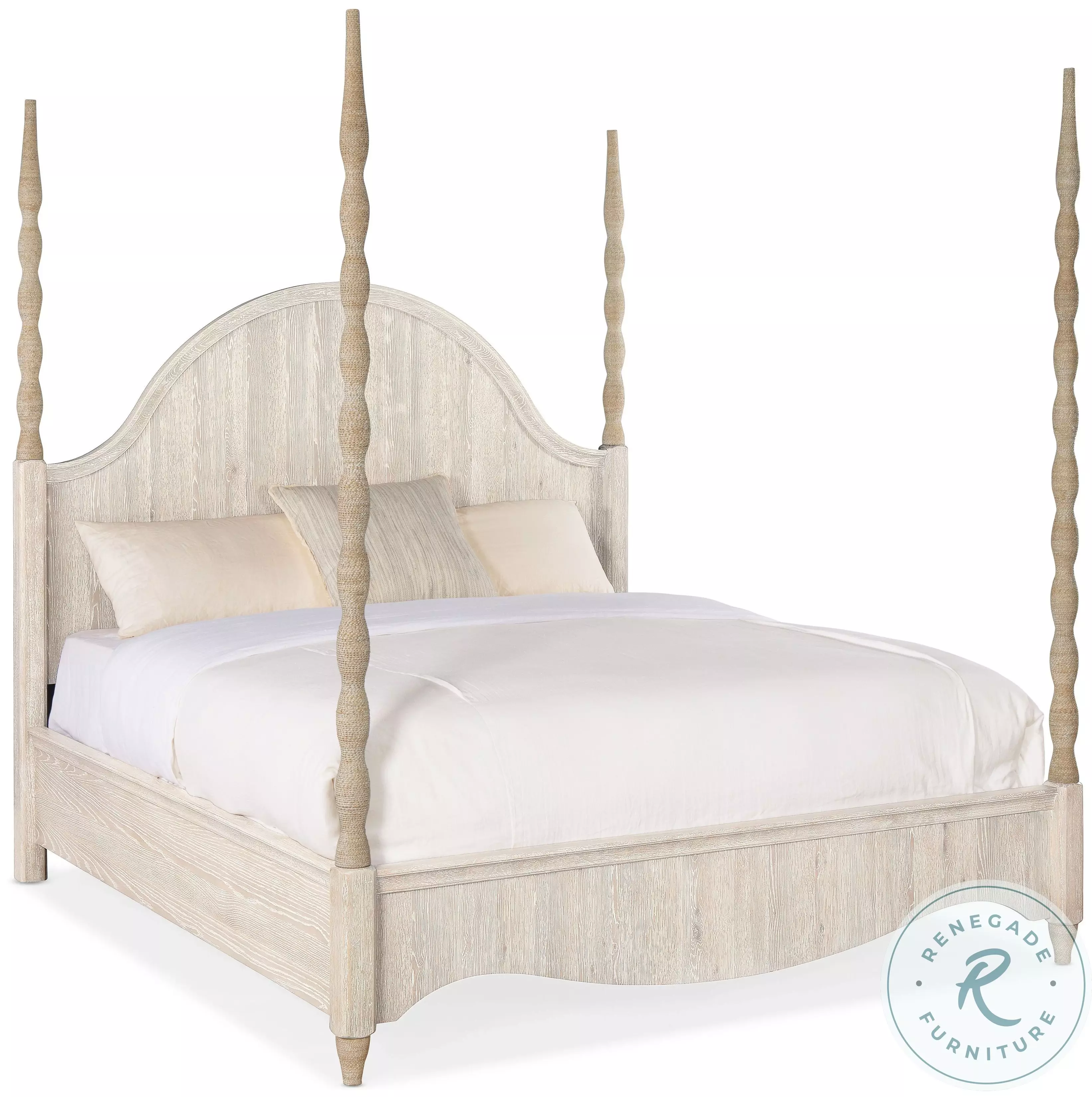 Jetty Whitewashed Oak King Poster Bed From Home Gallery Stores | Home ...