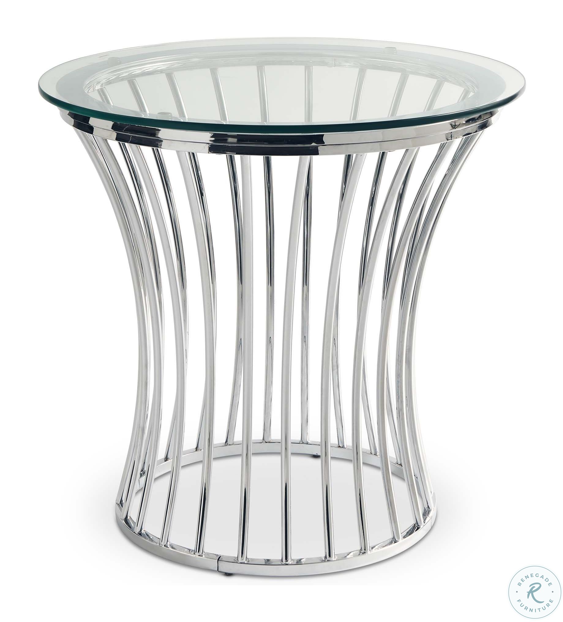 Astoria Chrome Round End Table from Picket House Furnishings | Coleman ...