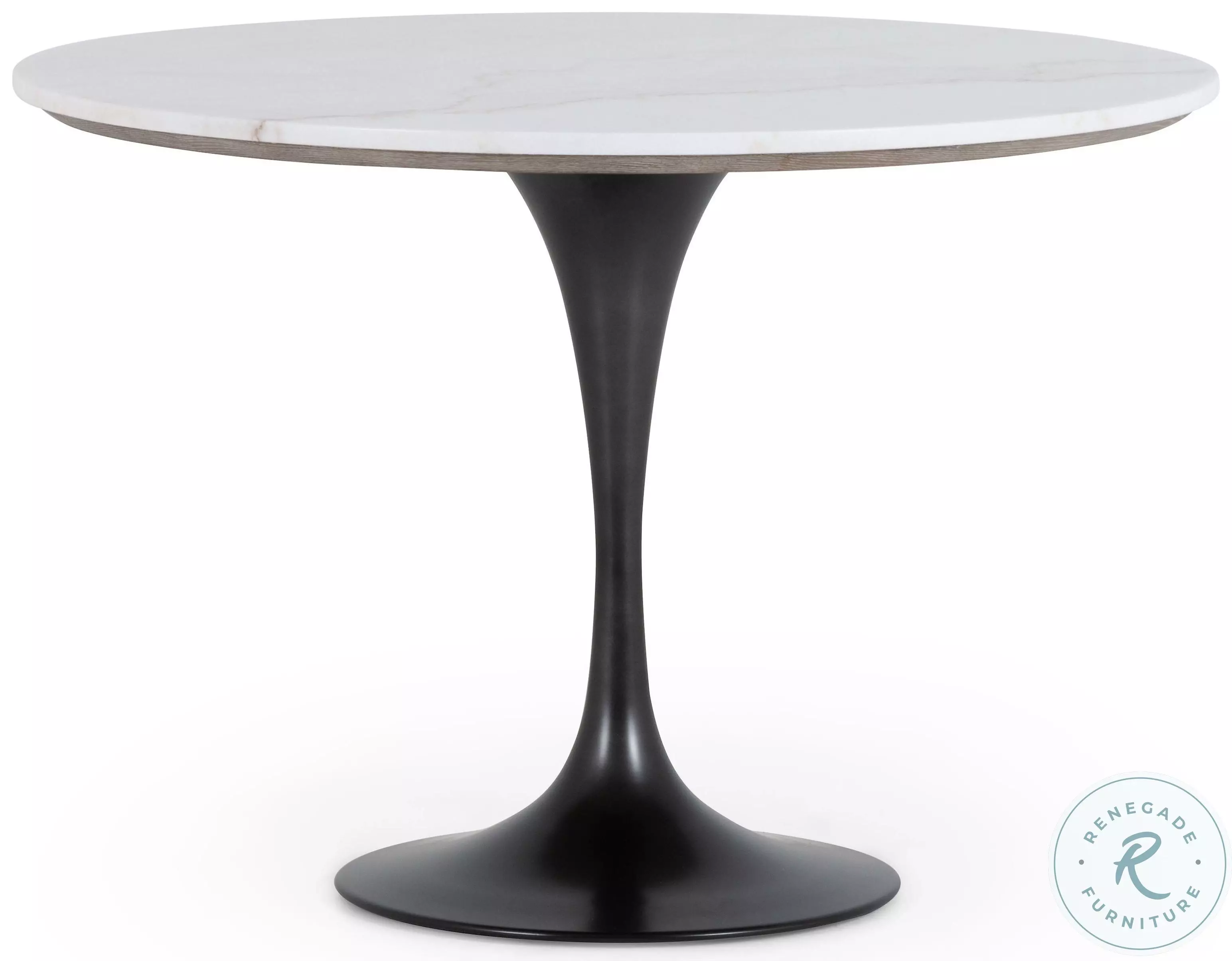 Powell White Marble And Dark Rustic Black 42" Bistro Table from Four ...