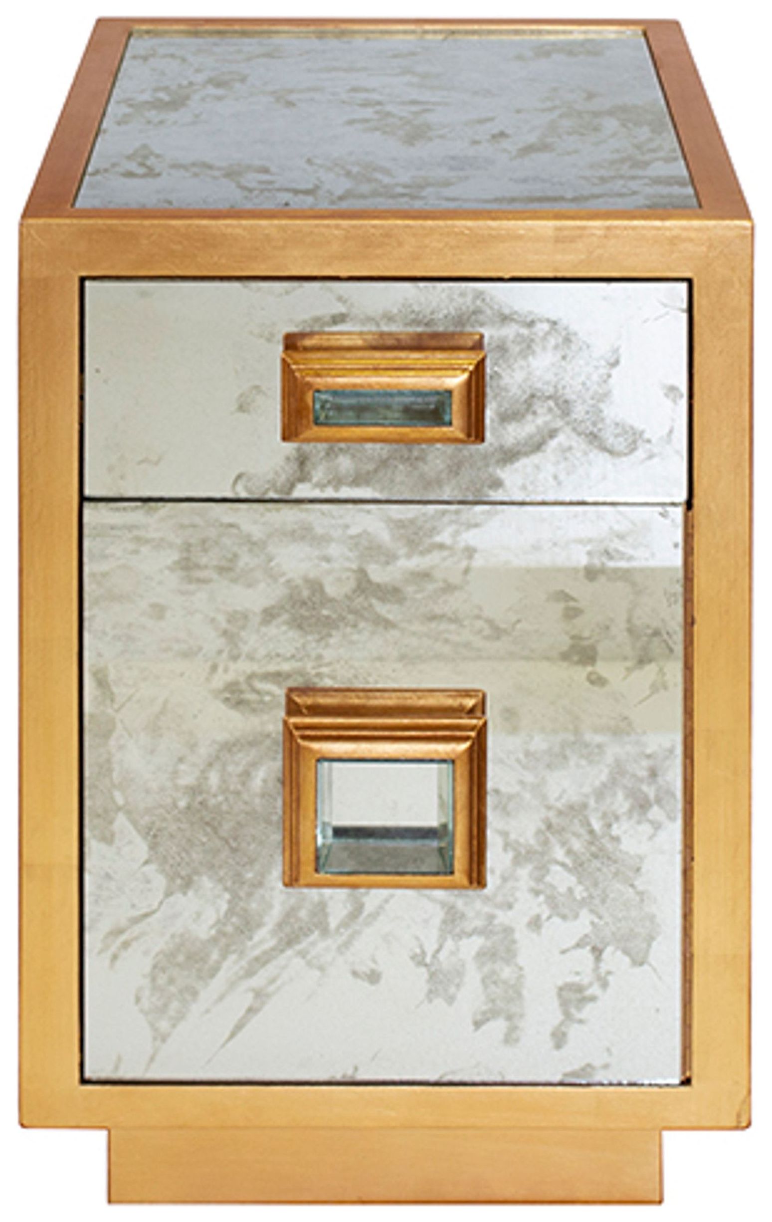 Cisco Gold Leaf Rectangular 2 Drawer Side Table from Worlds Away ...