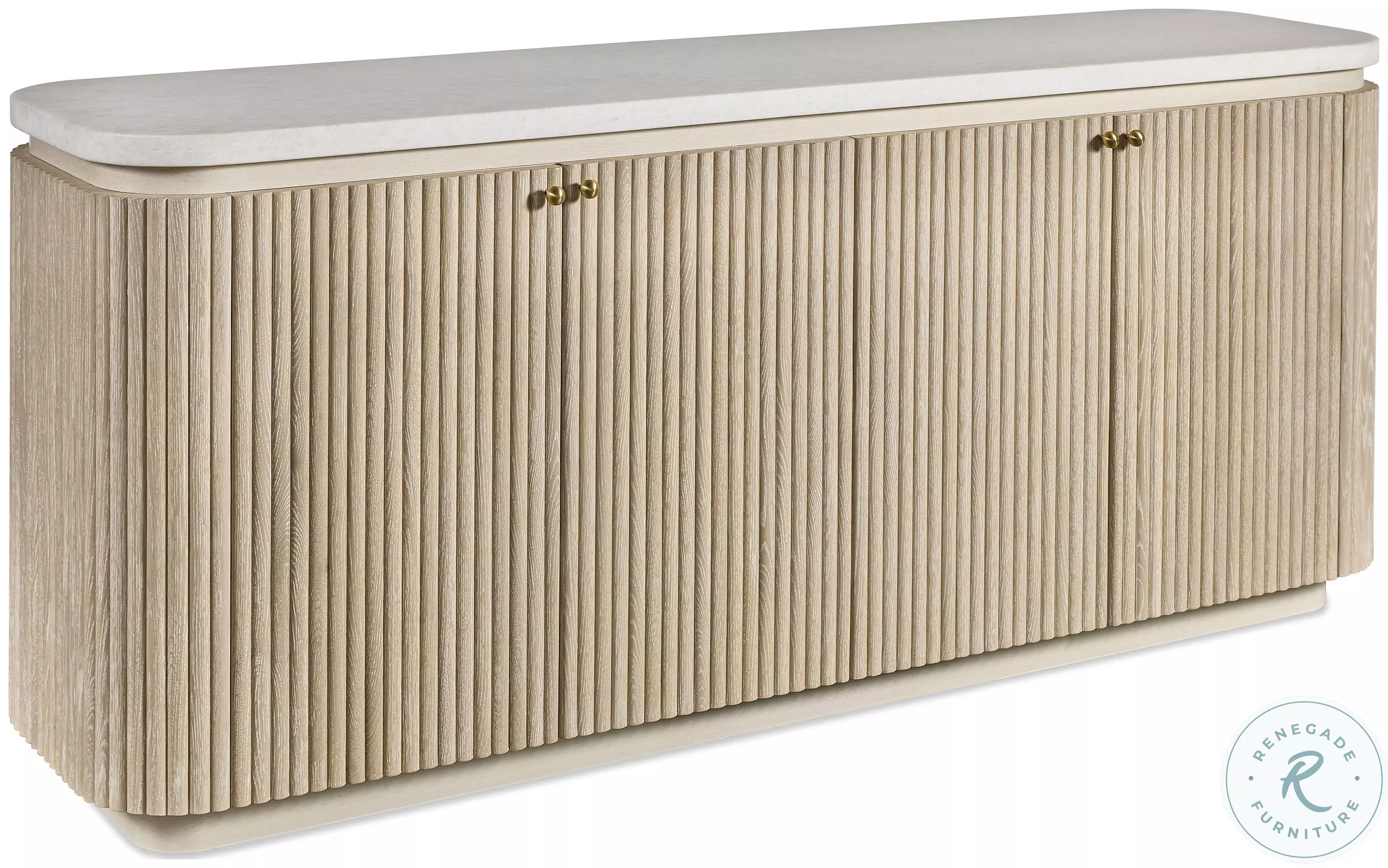 Morghan White Marble And Lightly Cerused Credenza From Maitland-Smith ...