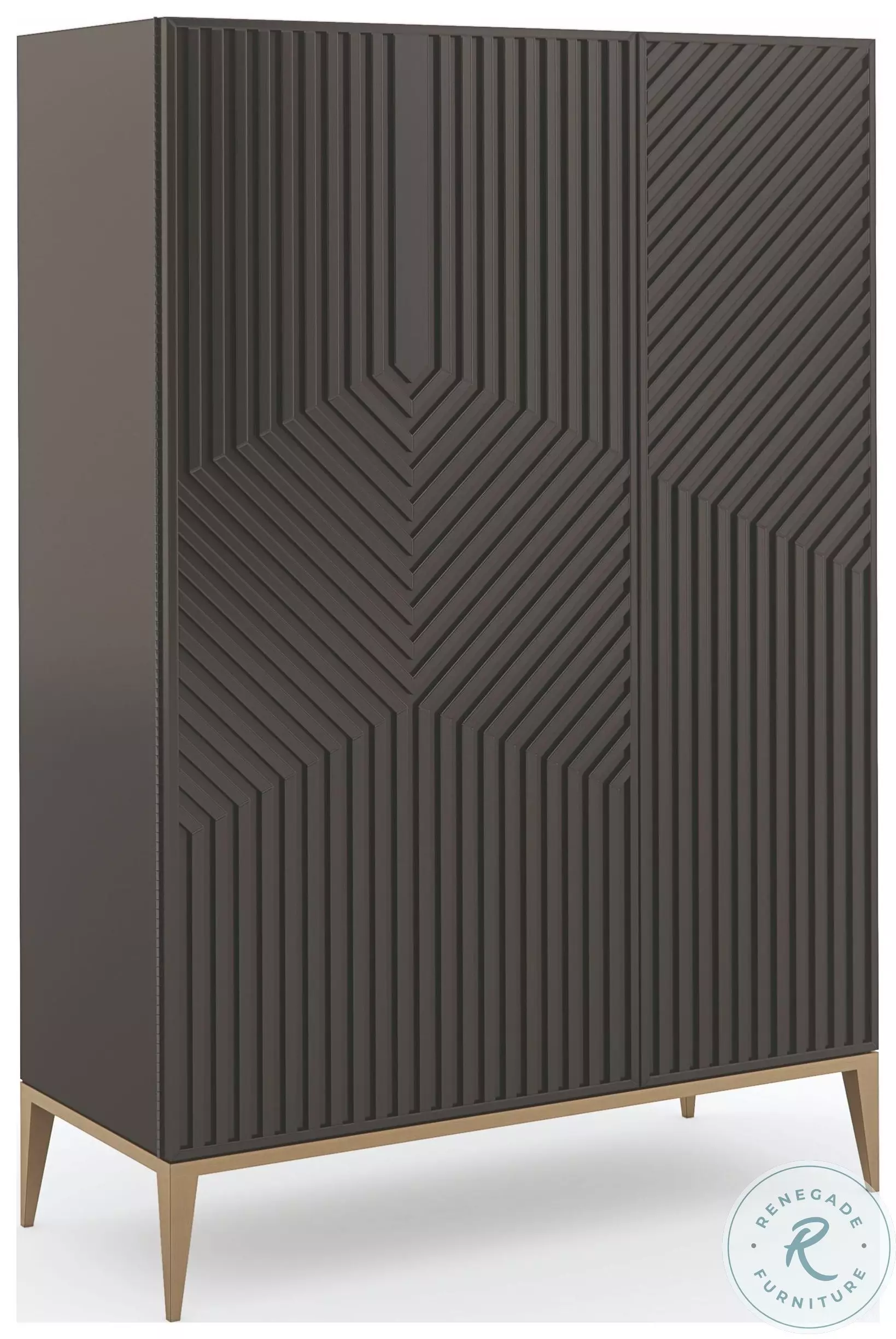 Out Of Line Dark Chocolate And Champagne Gold Tall Chest From Home ...