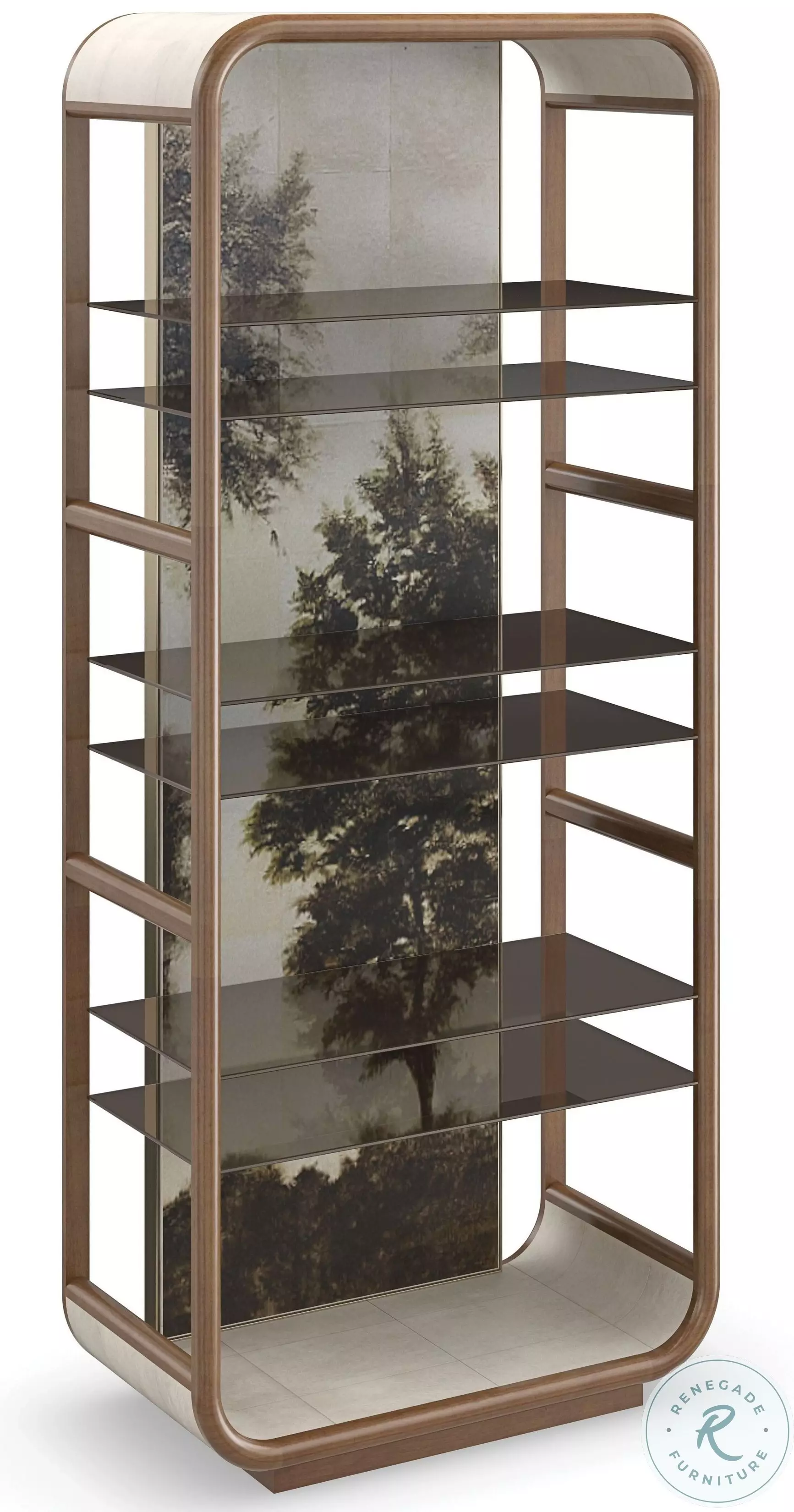 Fairmont Toasted Sycamore And Brushed Gold Bookcase From Home Gallery ...