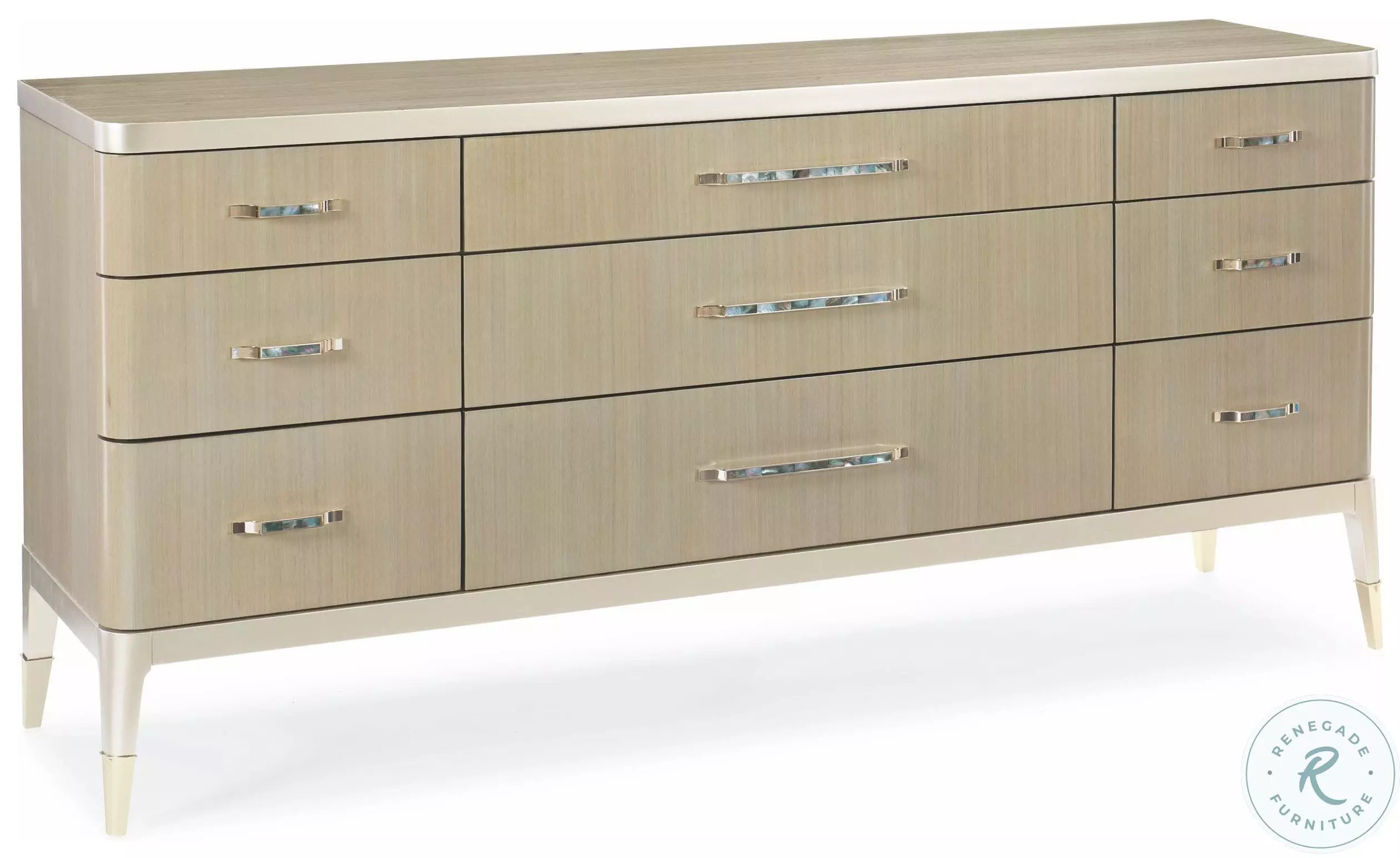 All Dressed Up Champagne Shimmer And Whisper Of Gold 9 Drawer Dresser ...