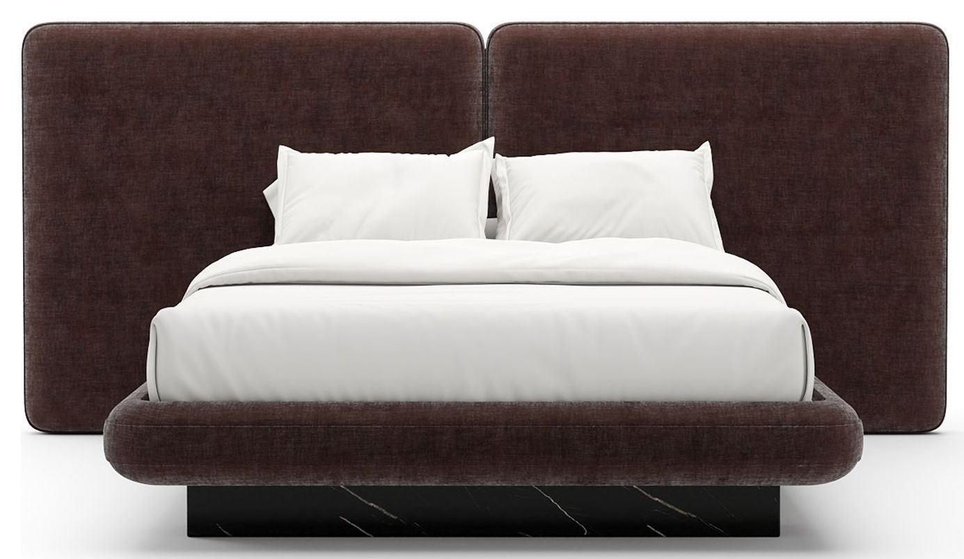 Overlap Dark Taupe Upholstered Queen 2 Panel Bed from Caracole ...