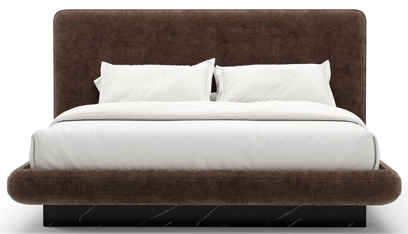 Overlap Dark Taupe Upholstered King Panel Bed from Caracole | Coleman ...
