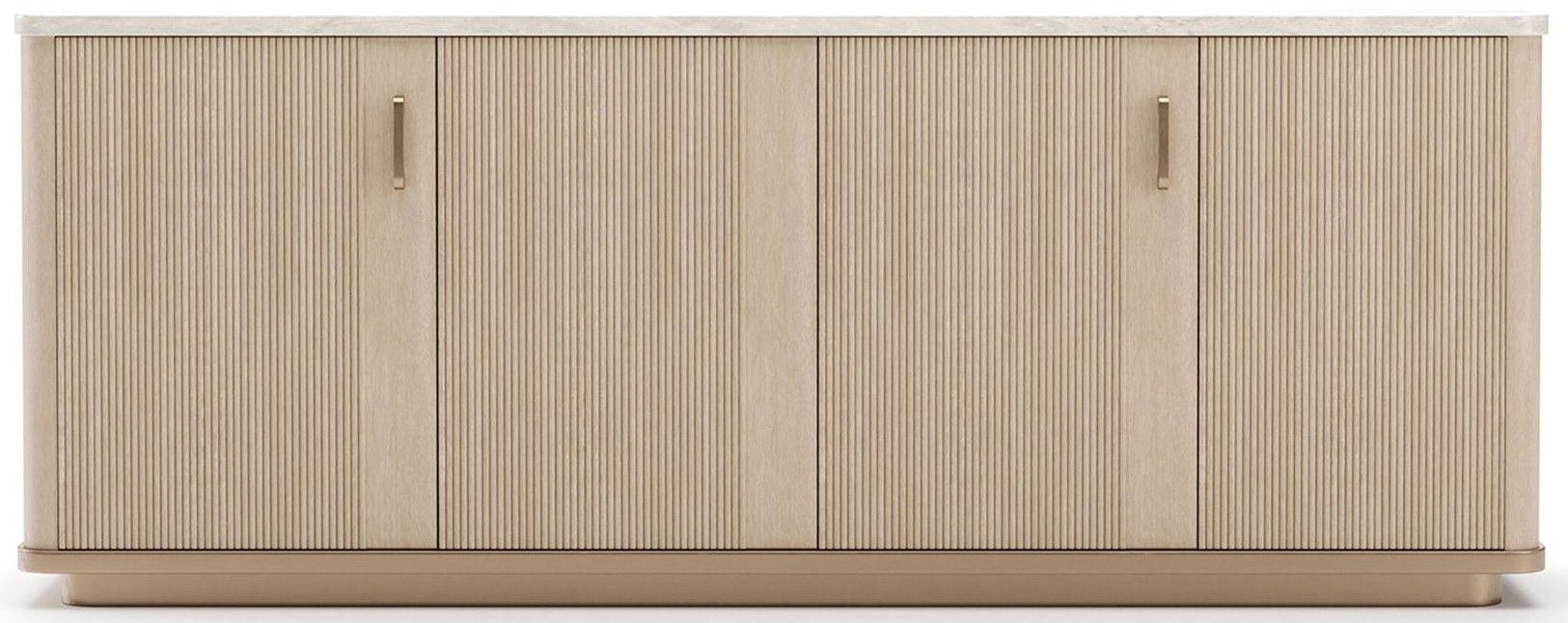 Rhythm Sun Drenched Oak and Neutral Metallic 4 Door Sideboard with ...