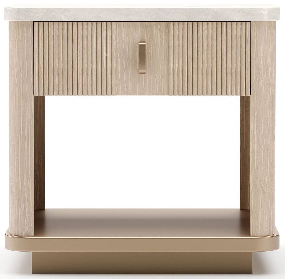 Rhythm Sun Drenched Oak and Neutral Metallic 1 Drawer End Table with ...