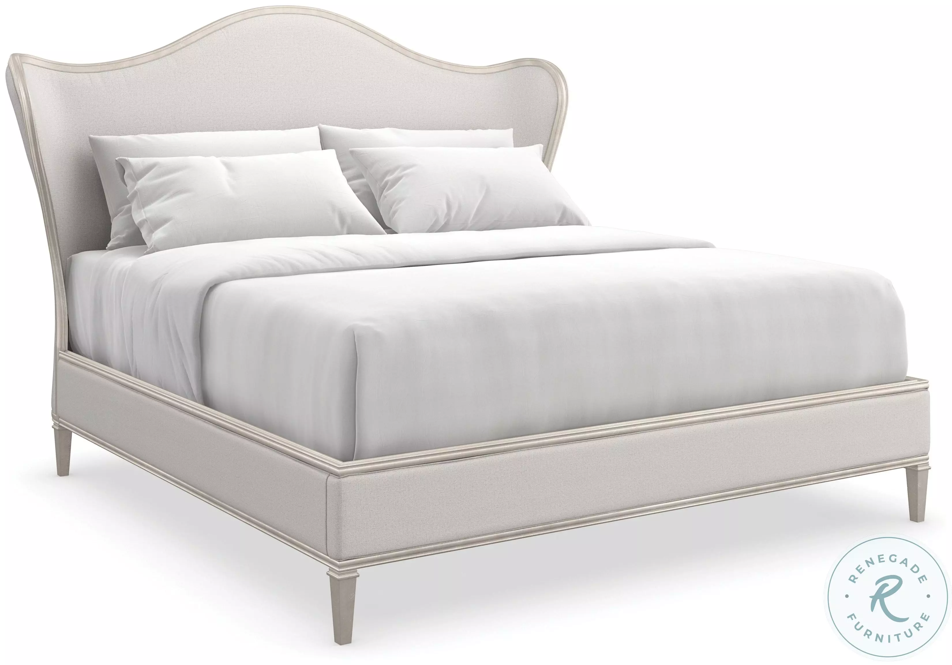 Bedtime Beauty Oracle Silver Leaf Upholstered King Platform Bed From ...