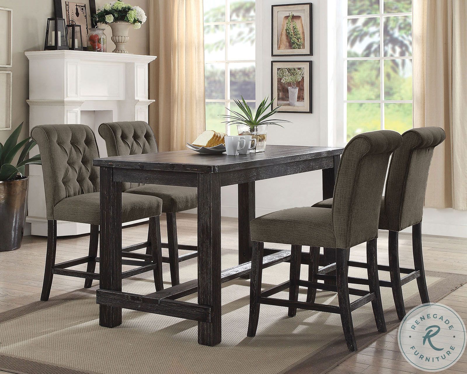 Sania II Antique Black Counter Height Dining Room Set from Furniture of ...