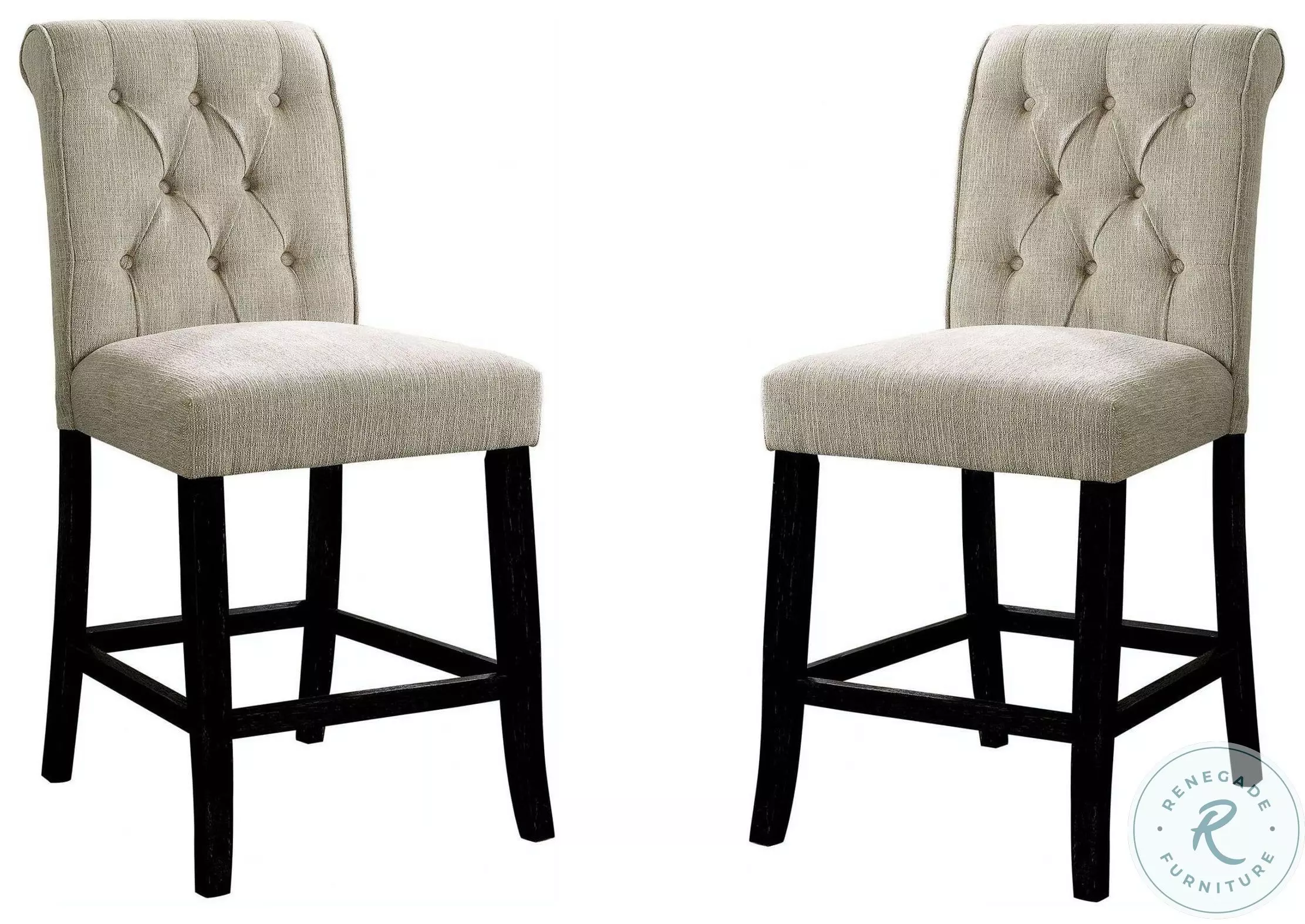 Izzy Ivory Counter Height Chair Set of 2 from Furniture of America ...
