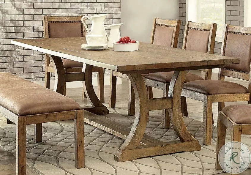 Gianna Rustic Pine Extendable Rectangular Dining Table from Furniture ...