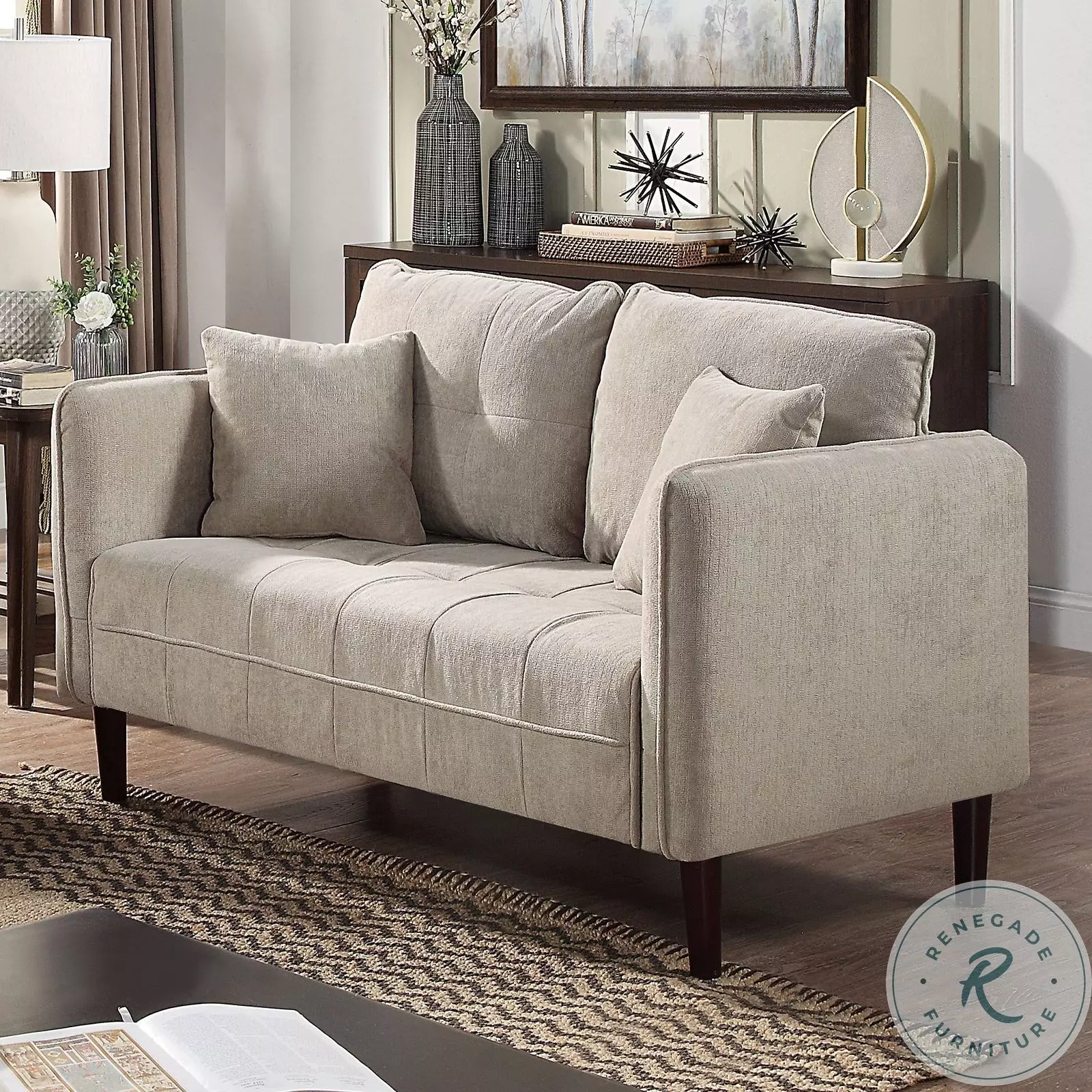 Lynda Light Gray Loveseat From Furniture of America | Coleman Furniture