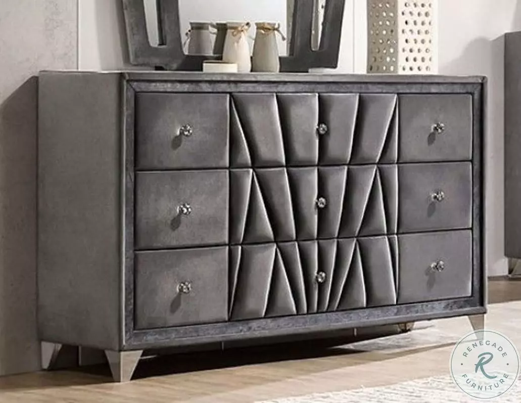 Carissa Gray Upholstered Dresser from Furniture of America | Coleman ...