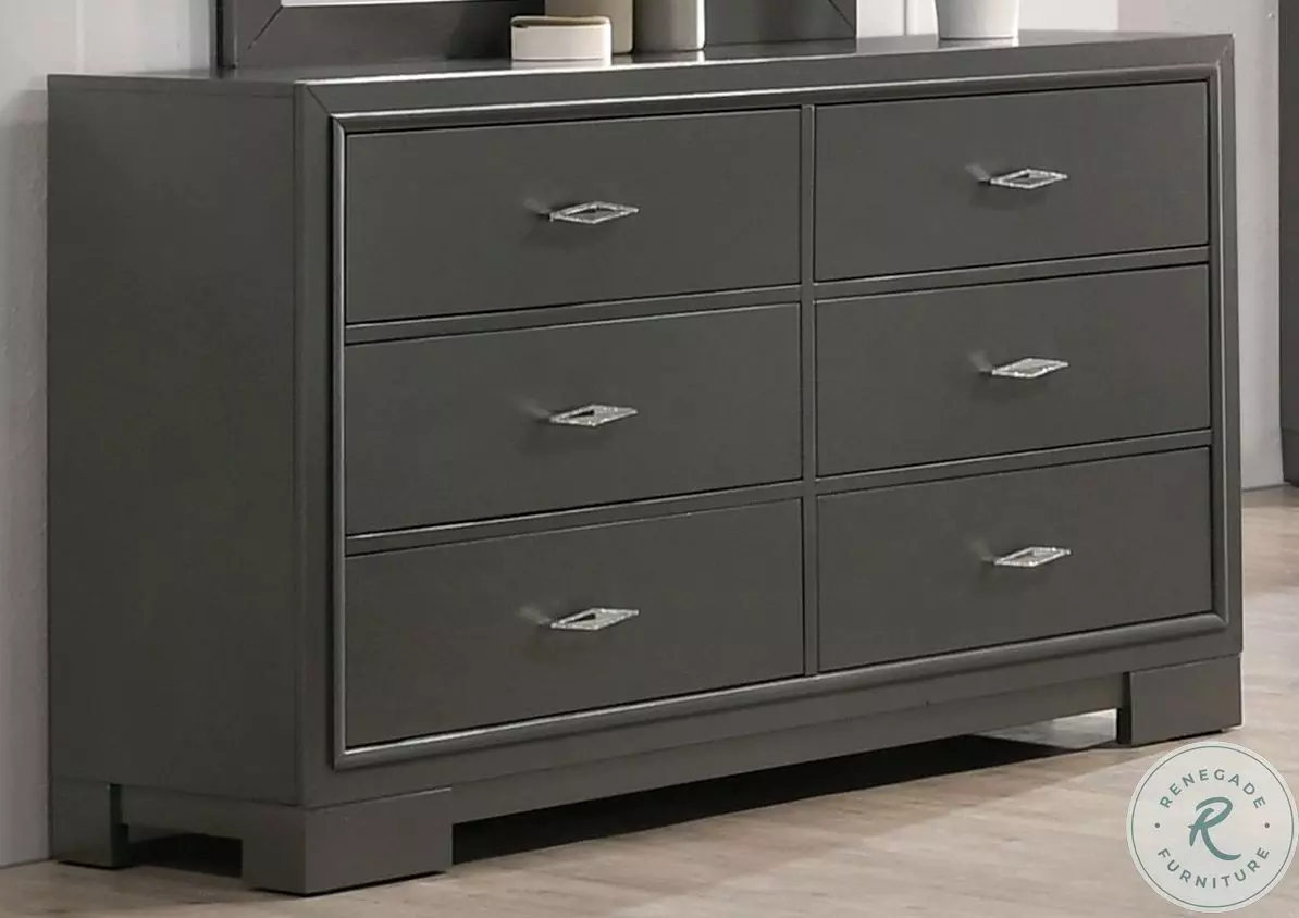 Alison Metallic Gray Dresser From Home Gallery Stores | Home Gallery Stores