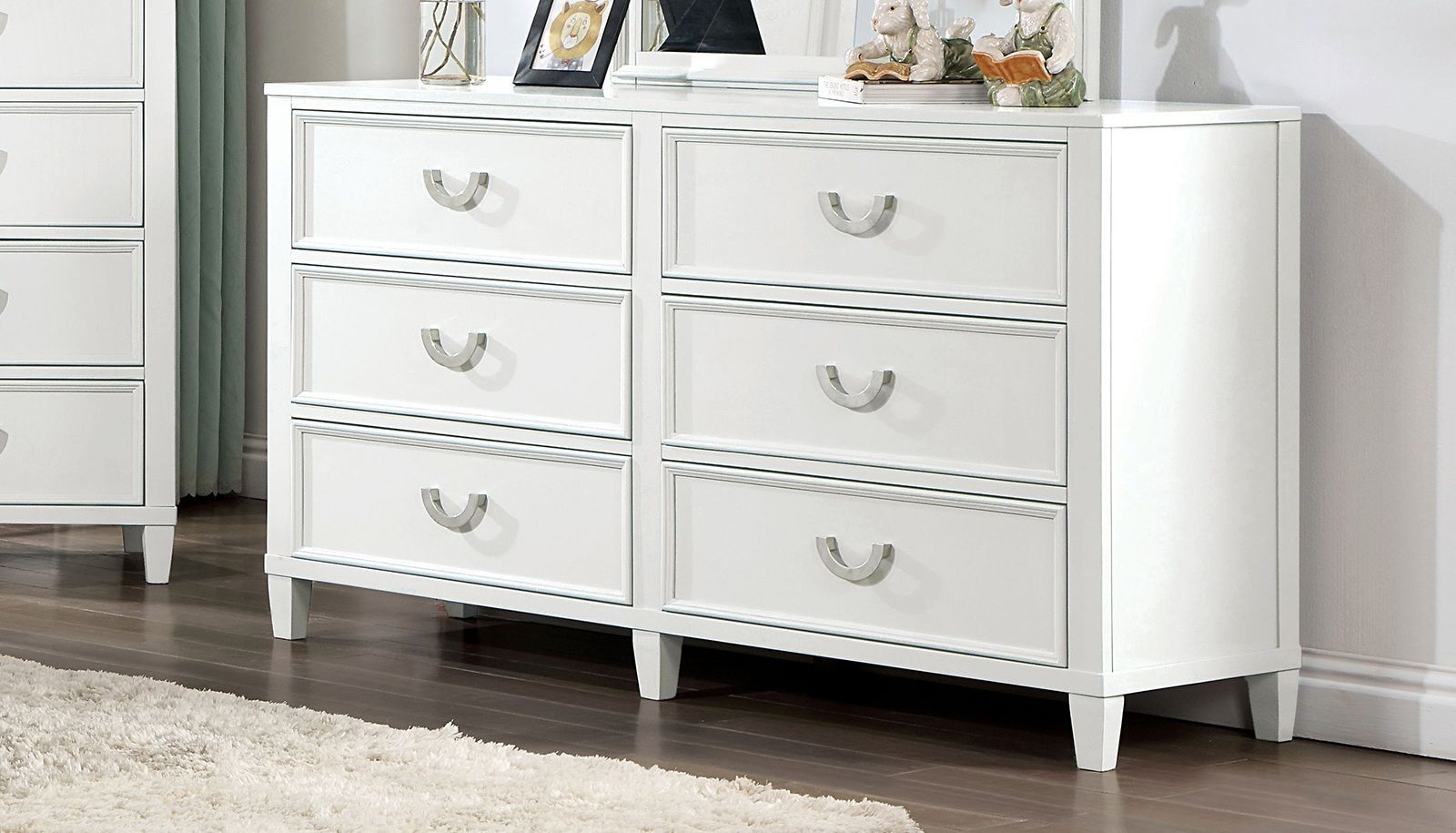 Lycoris White 6 Drawer Dresser From Furniture of America | Coleman ...