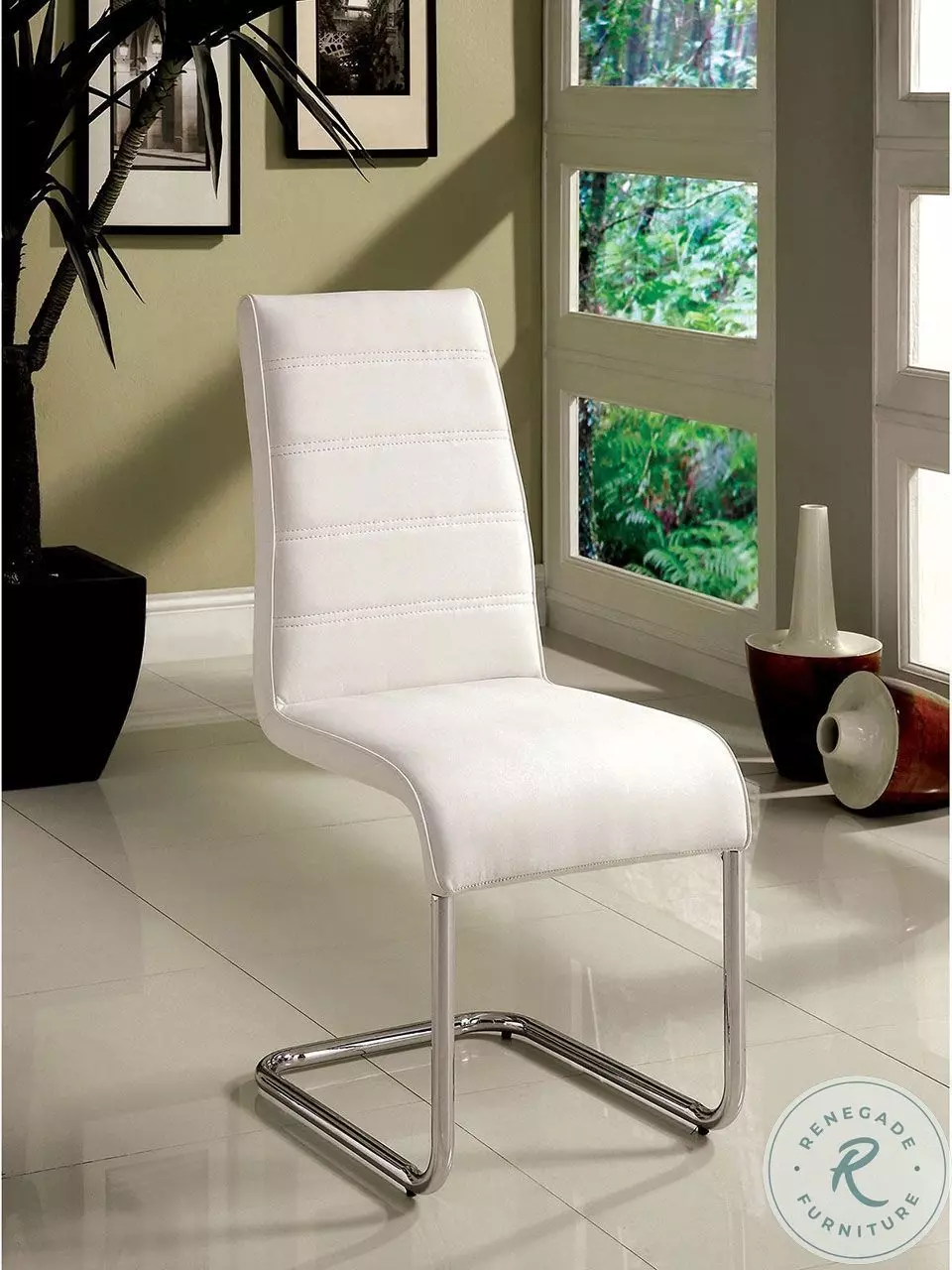 Glenview White Leatherette Side Chair Set of 2 from Furniture of ...