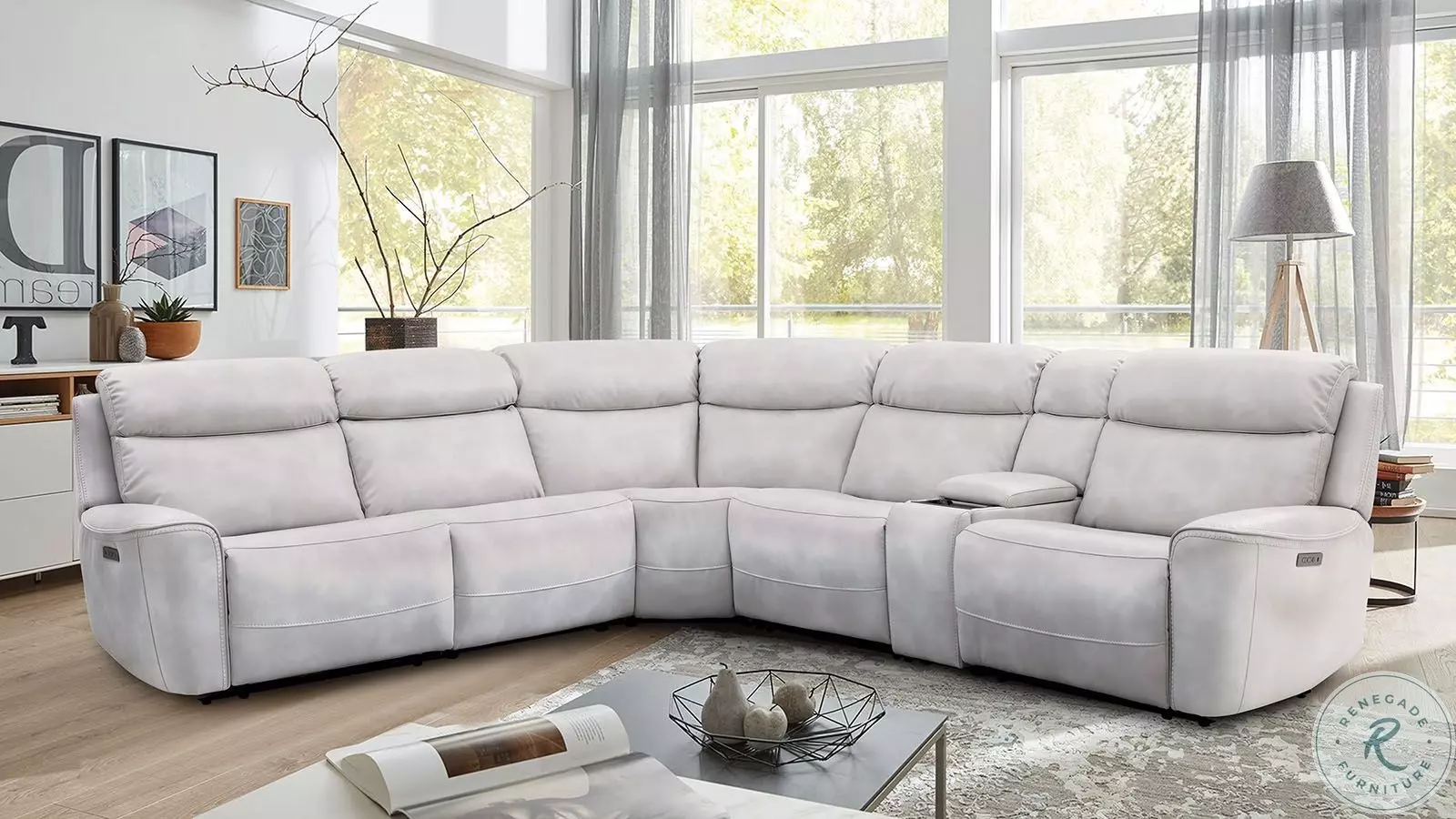 Edmondus Light Taupe Power Reclining Sectional from Furniture of ...