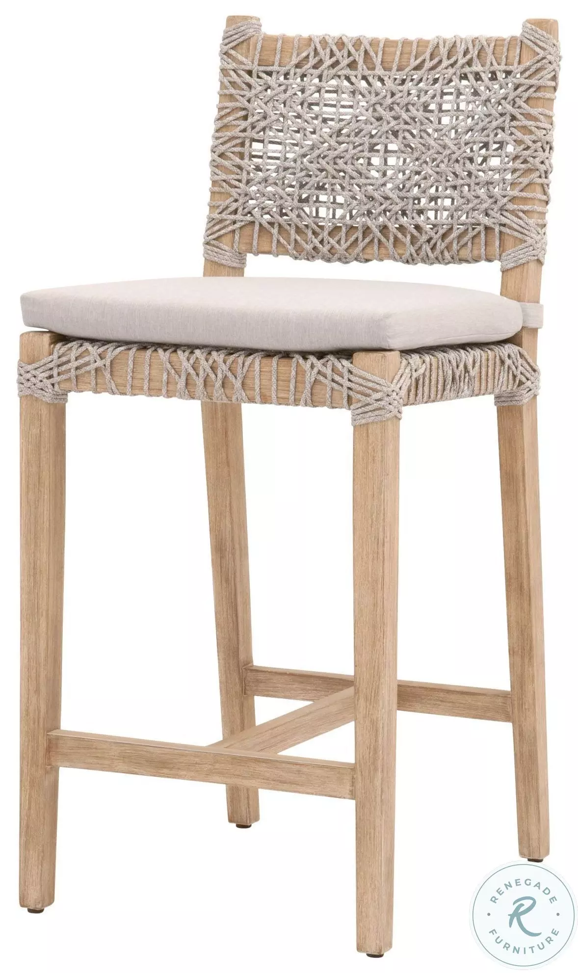 Costa Taupe And White Flat Rope Counter Height Stool From Essentials ...