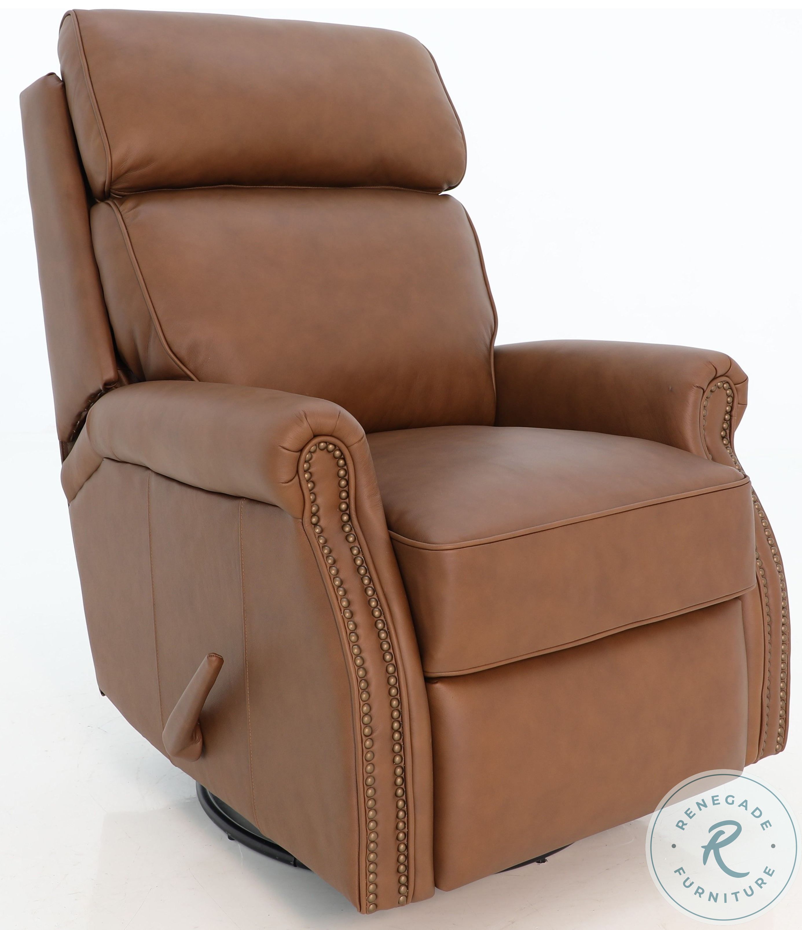 Crews Dobbs Saddle Leather Swivel Glider Recliner From Barcalounger ...