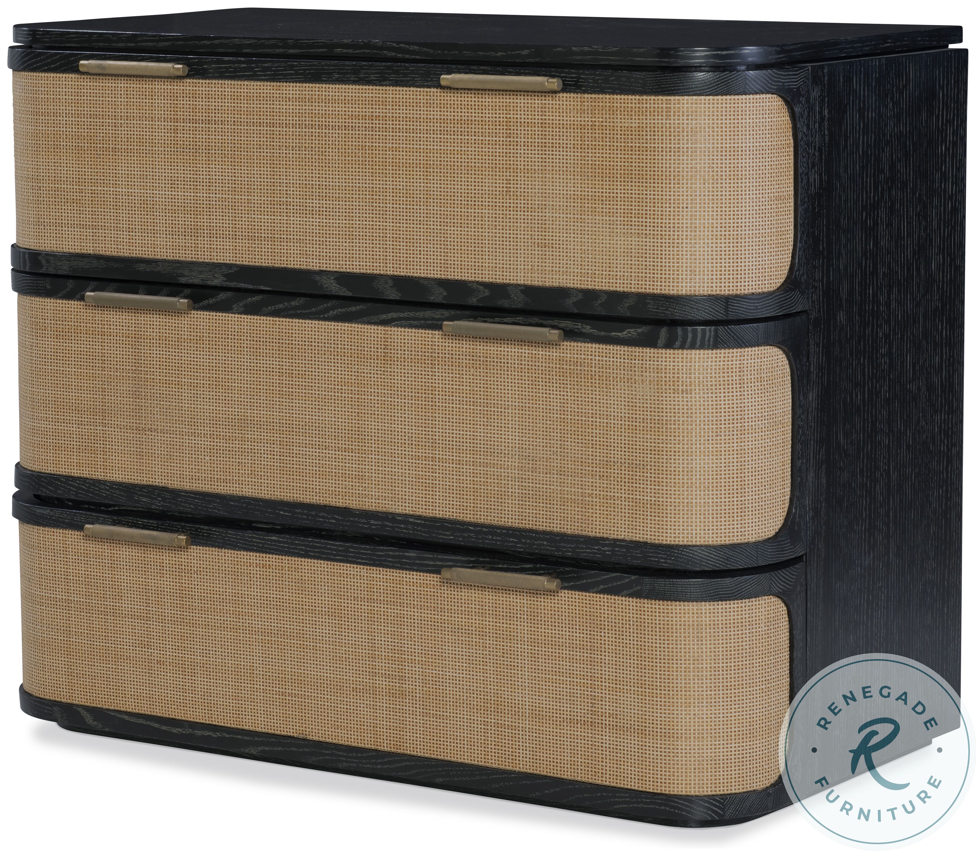 Rohan Black And Natural Cane 3 Drawer Chest From Century Furniture ...