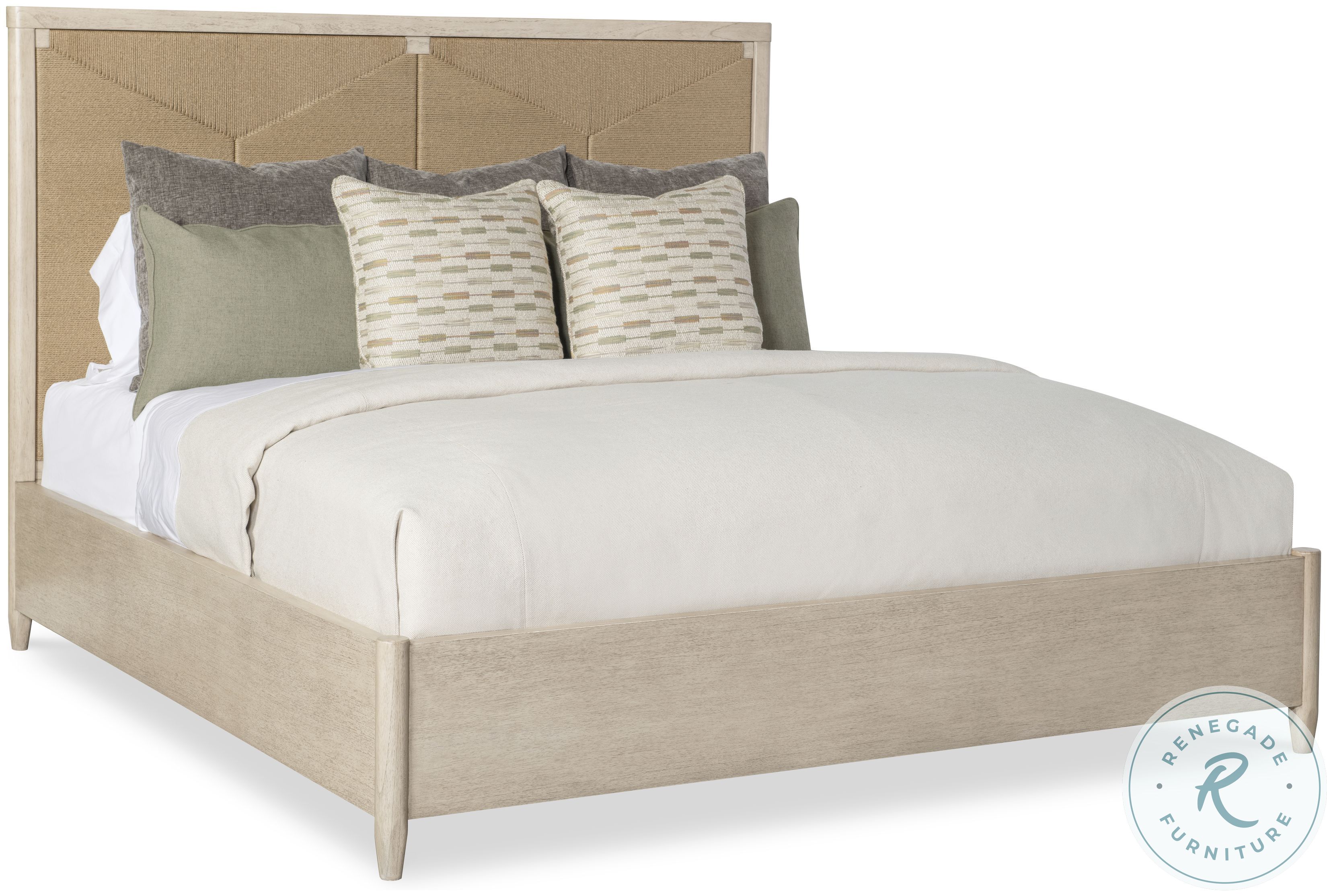 Palmetto Light Grey And Abaca Rope King Platform Bed From Century ...