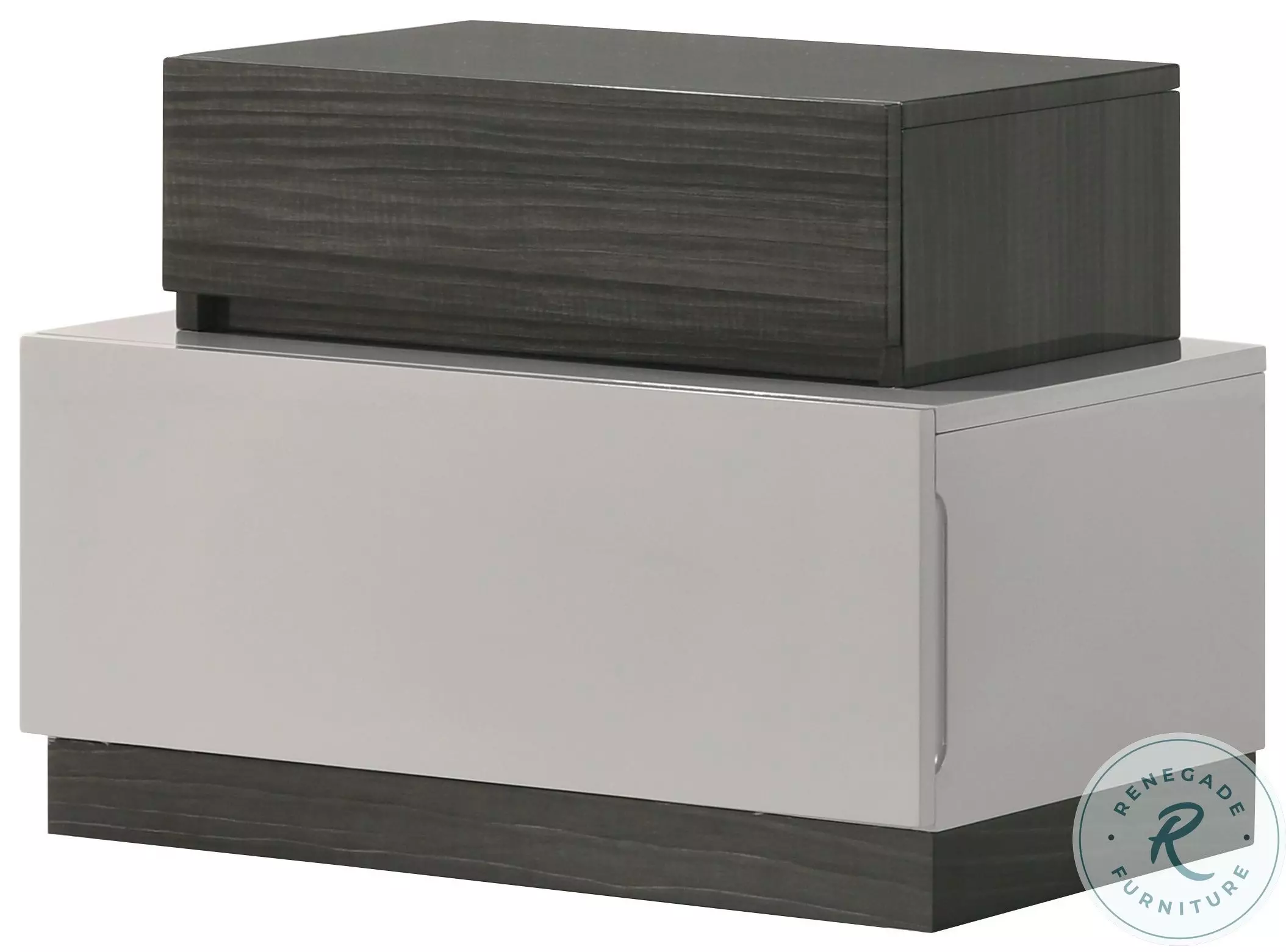 Cube High Gloss Light And Dark Zebra Gray Nightstand From JNM | Coleman ...