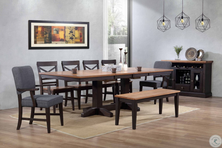 Black oak extendable dining table store