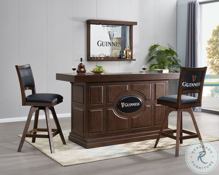 Guinness Distressed Walnut Deluxe Bar Set from ECI Furniture | Coleman ...