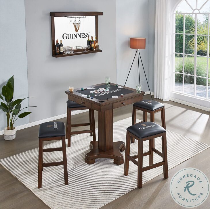 Guinness Distressed Walnut Pub Game Table From ECI Furniture | Coleman ...
