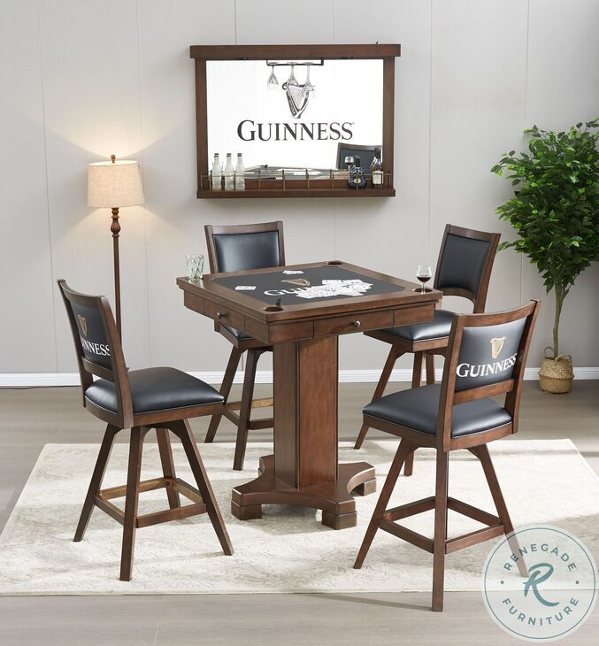 Guinness Distressed Walnut Pub Game Table From ECI Furniture | Coleman ...